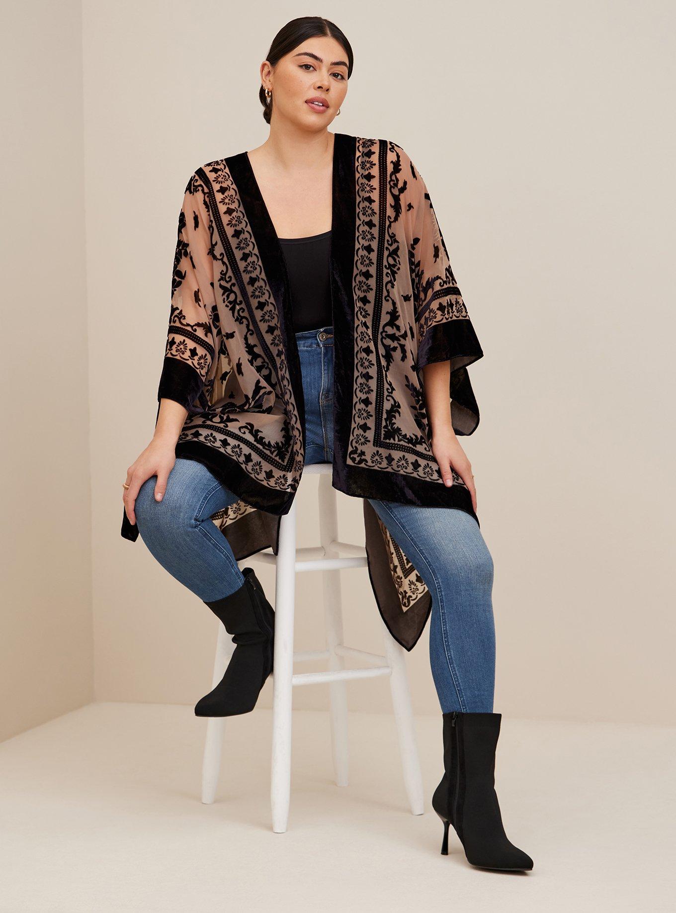 Plus Size - Velvet Burnout Ruana - Torrid