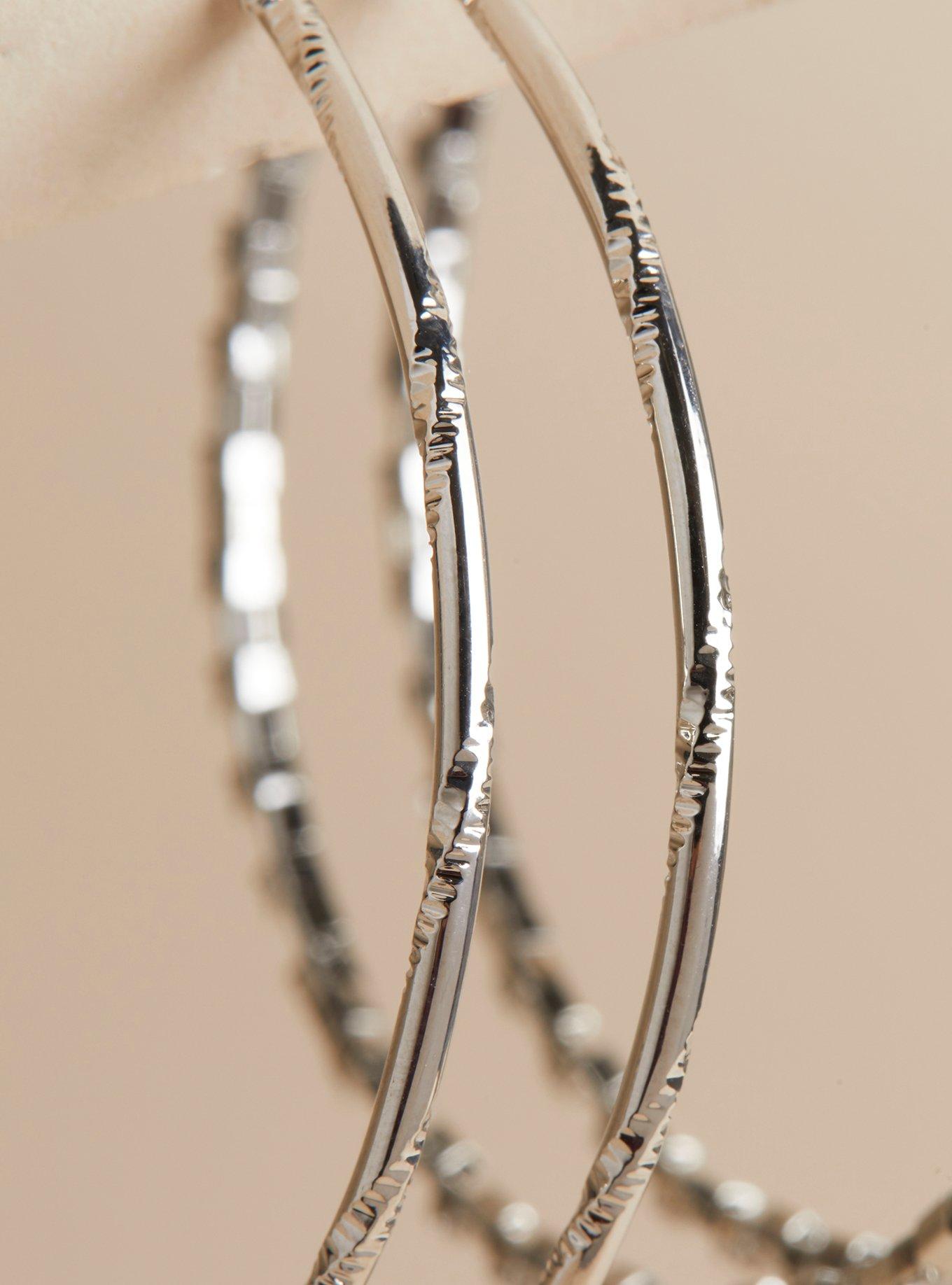 Plus Size - Textured Large Hoop Set - Torrid