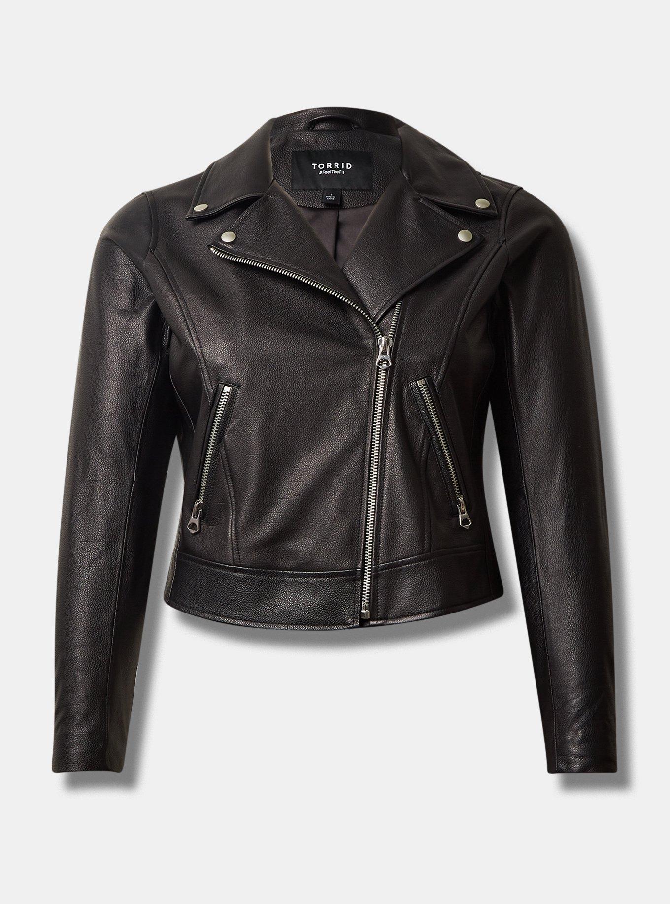 Plus Size - Real Leather Asymmetrical Moto - Torrid