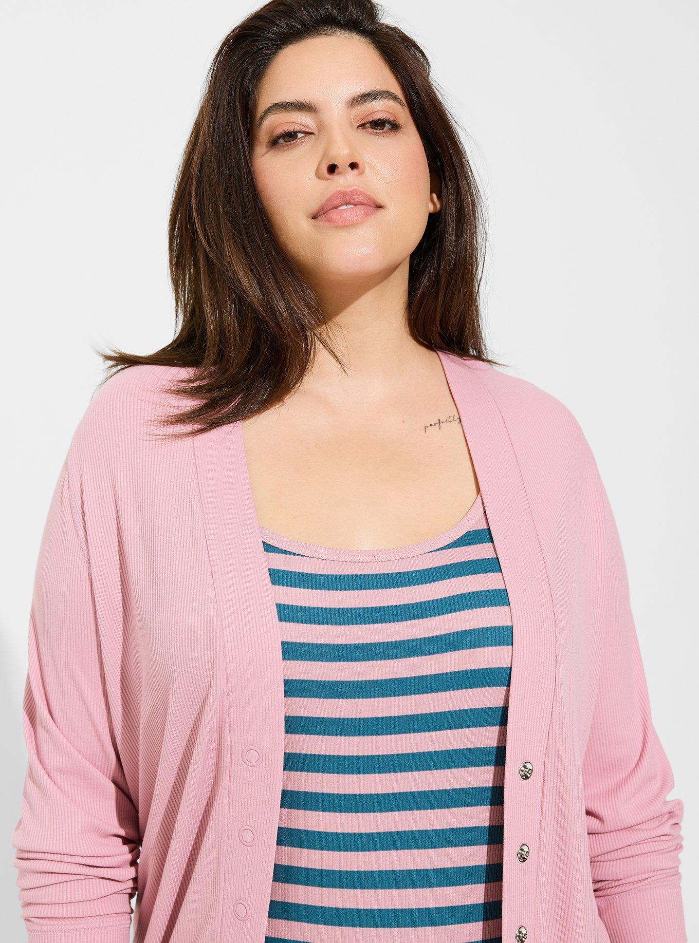 Plus Size - Super Soft Rib Snap Front Lounge Cardigan - Torrid
