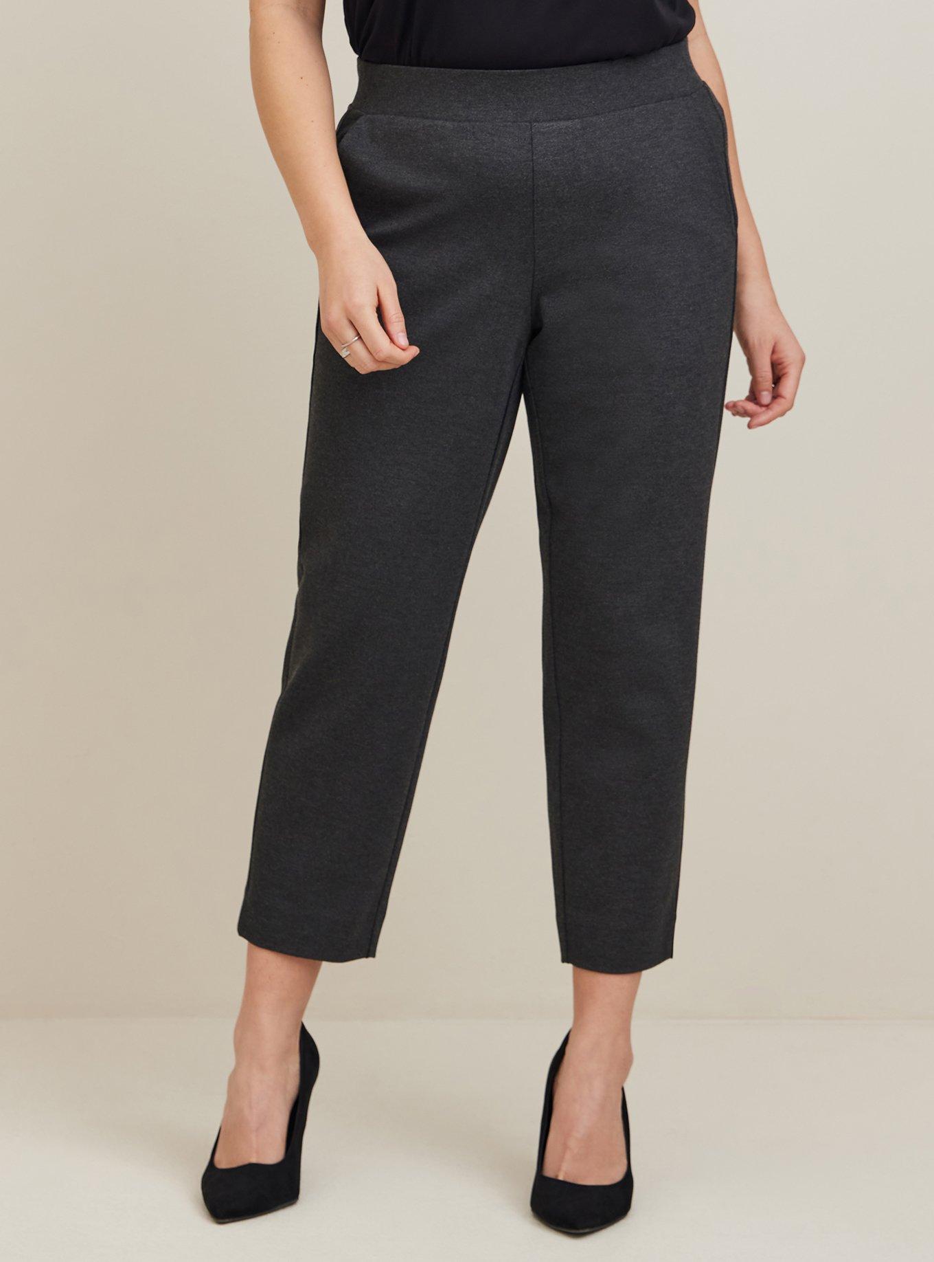 Plus Size - Pull-On Relaxed Taper Studio Luxe Ponte High-Rise Pant ...