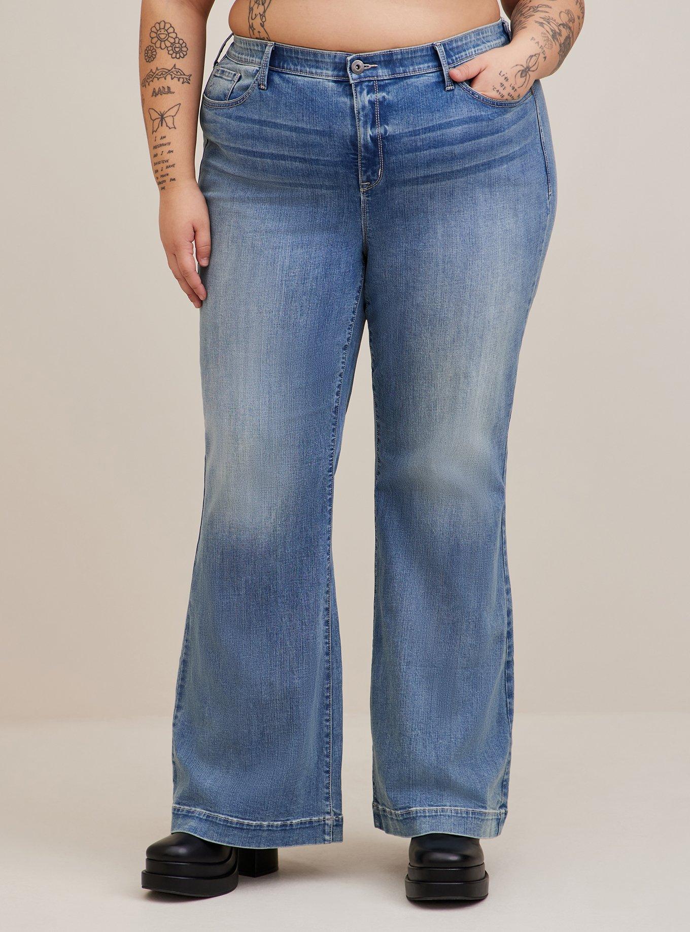 Plus Size - Sky High Flare Vintage Stretch High-Rise Jean (Regular ...