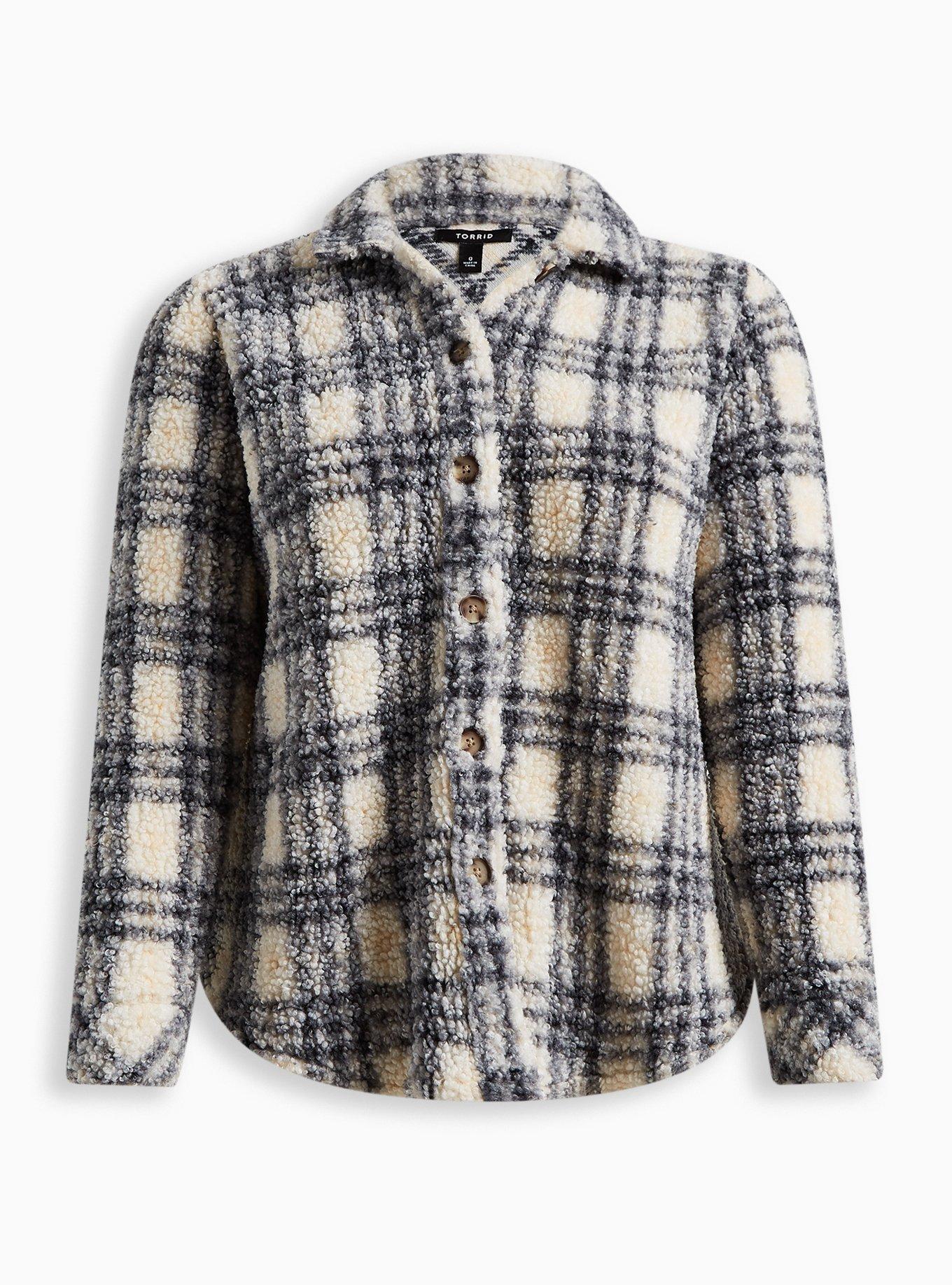 Plus Size - Sherpa Button Front Shacket - Torrid