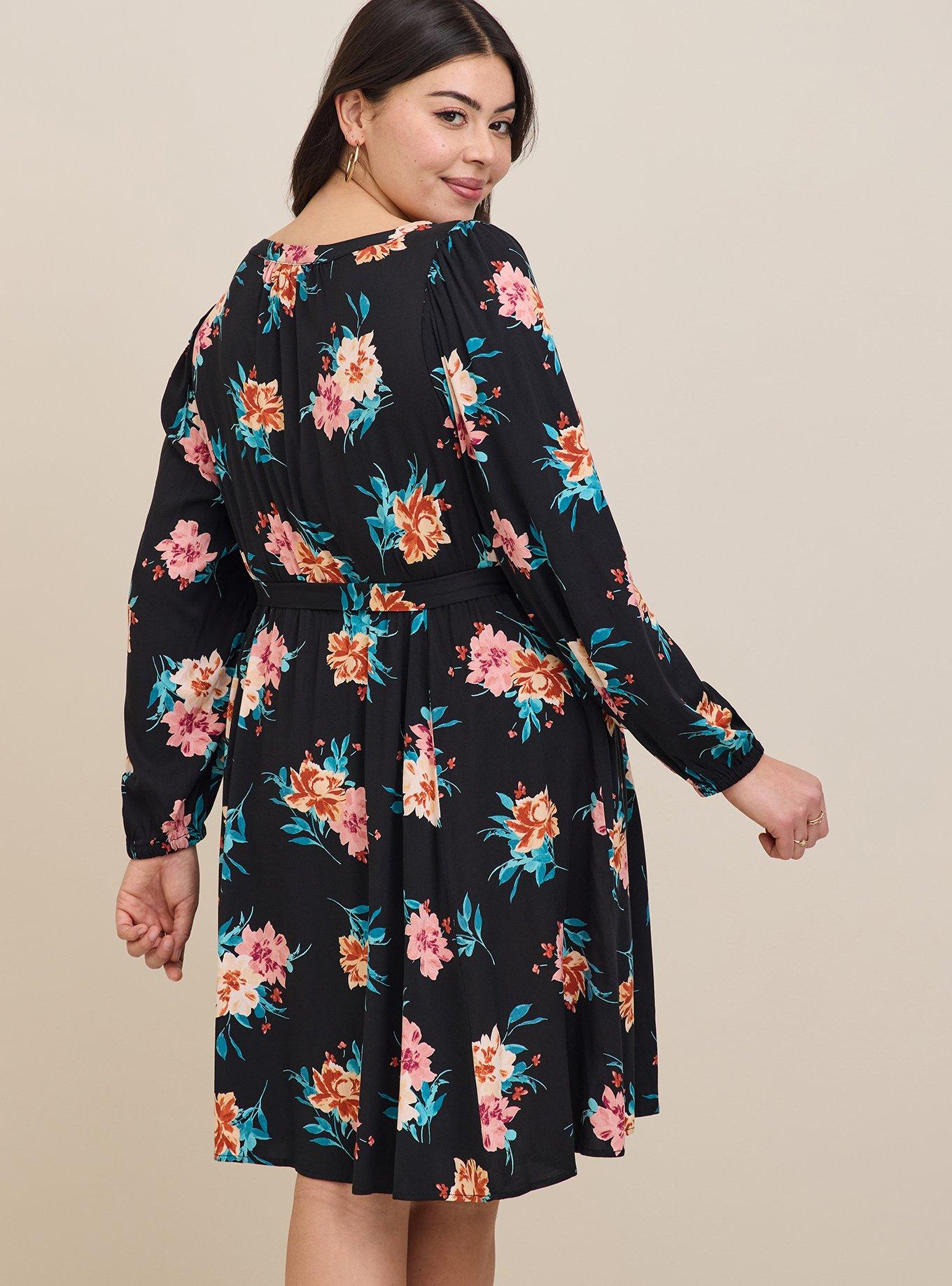 Plus Size - Mini Stretch Challis Aline Dress - Torrid