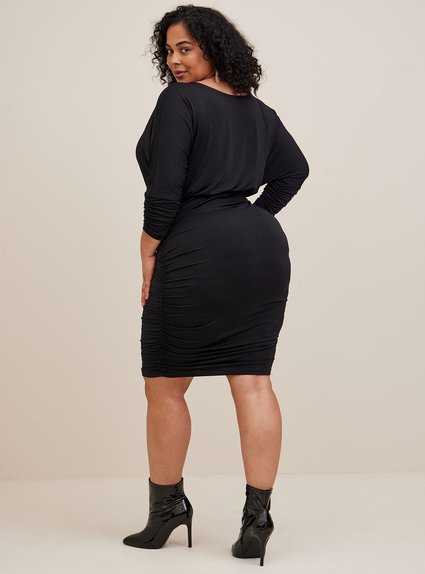 Plus Size - Mini Studio Knit Shirred Dress - Torrid