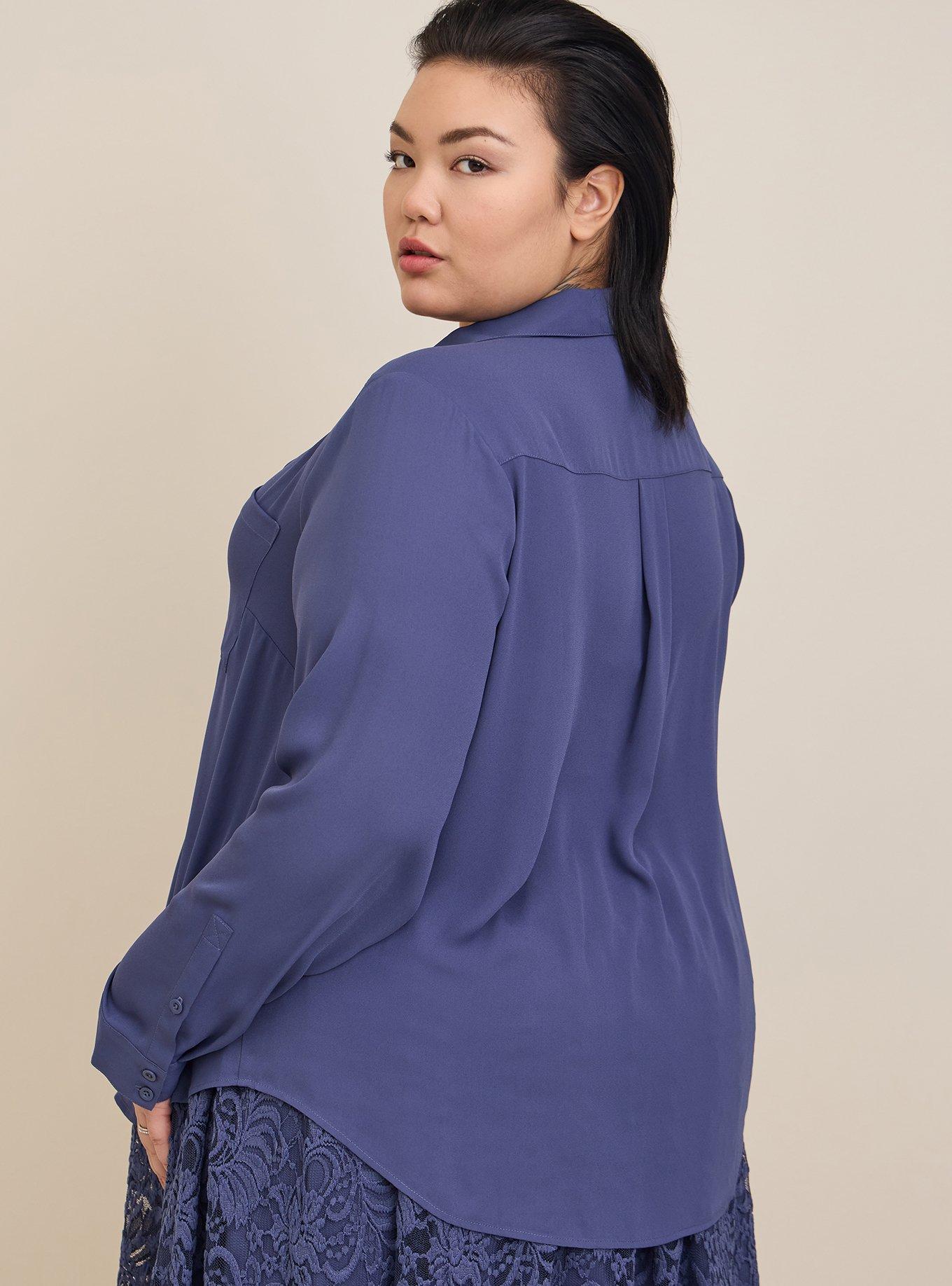 Plus Size - Lizzie Georgette Button-Up Long Sleeve Shirt - Torrid
