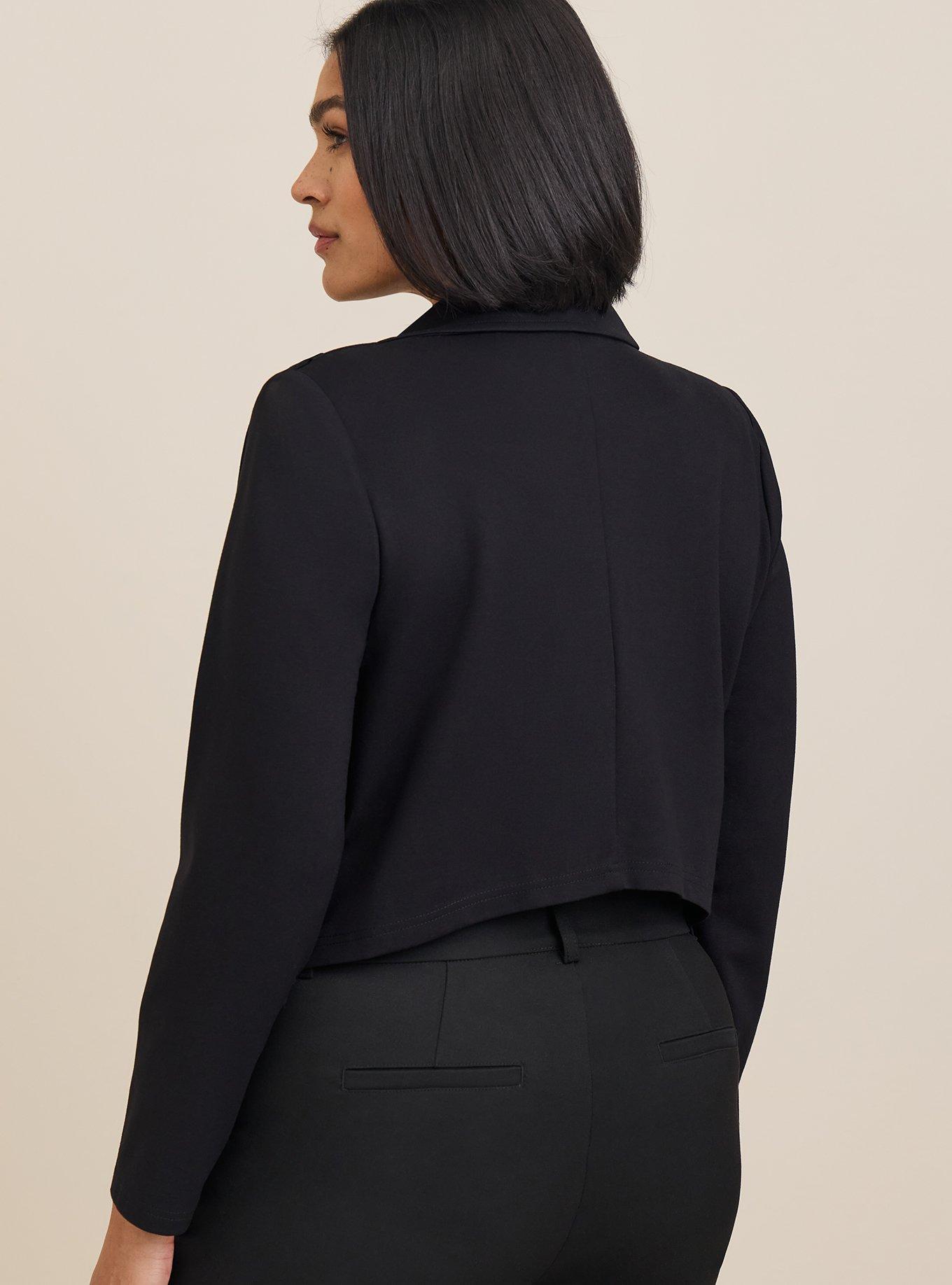 Plus Size - Lightweight Ponte Crop Military Blazer - Torrid