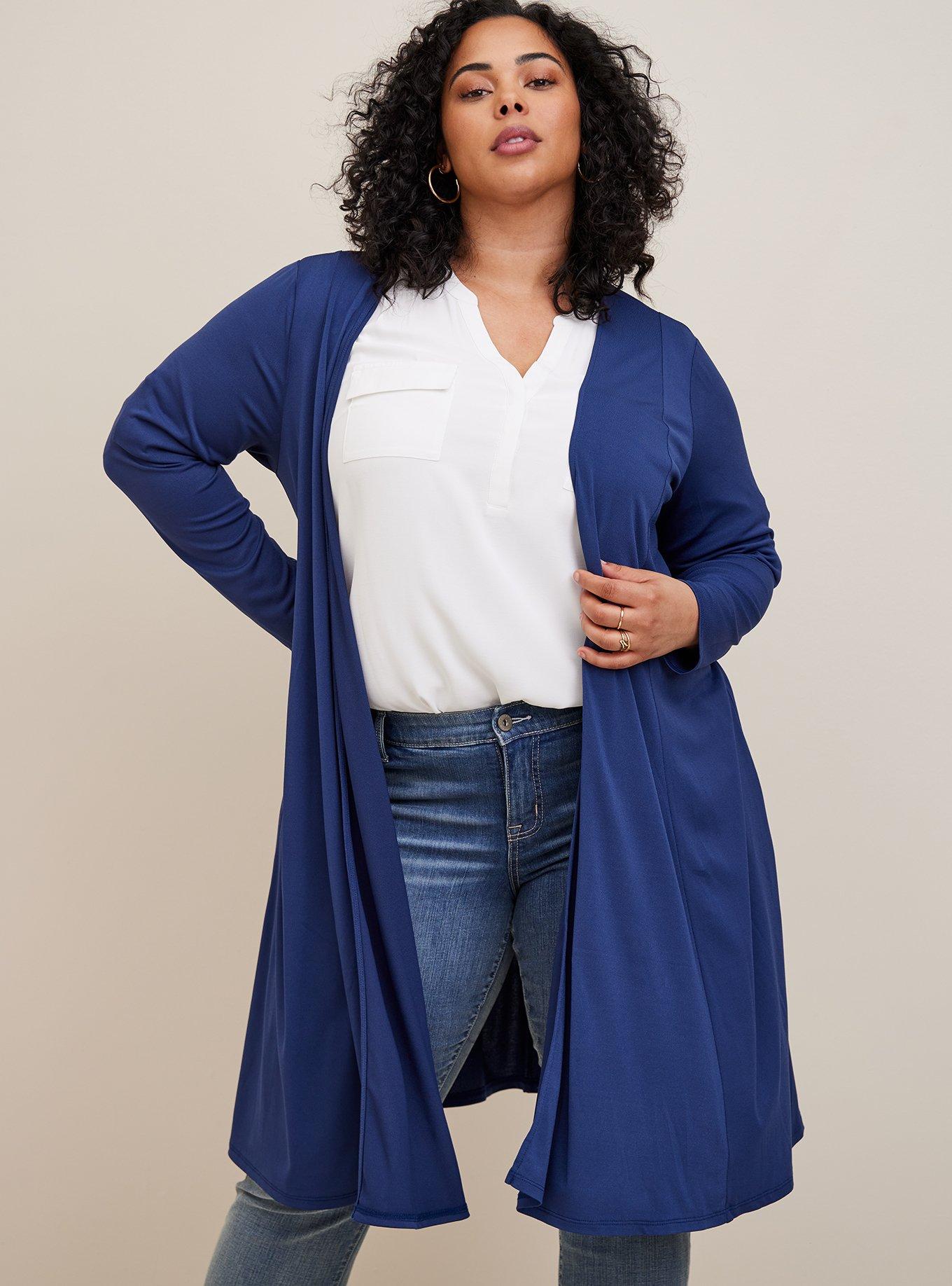 Plus Size - Crepe Open Front Duster - Torrid