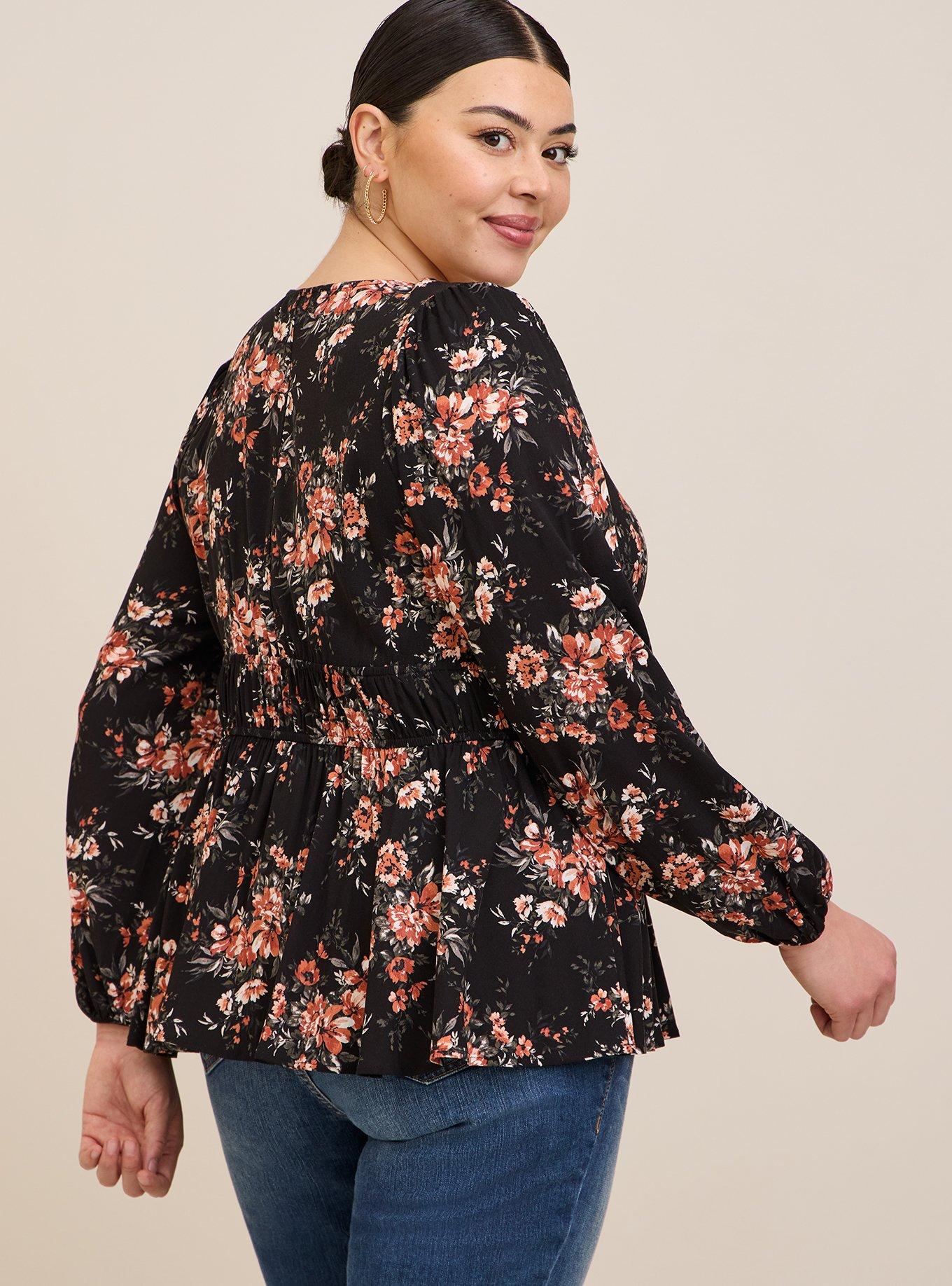 Plus Size - Rayon Slub Smocked Waist Detail Top - Torrid