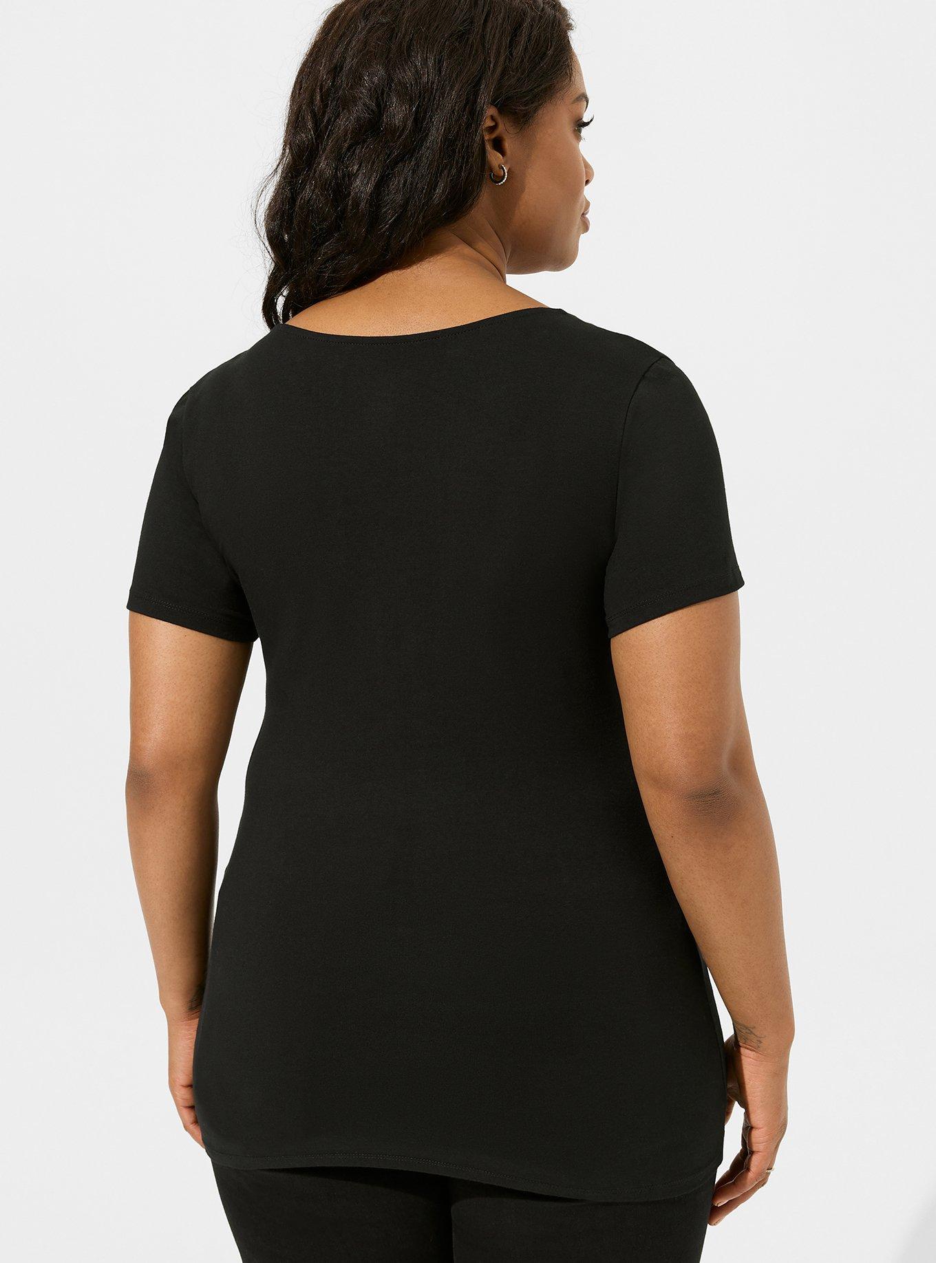 Plus Size - Foxy Lace Up Short Sleeve Top - Torrid