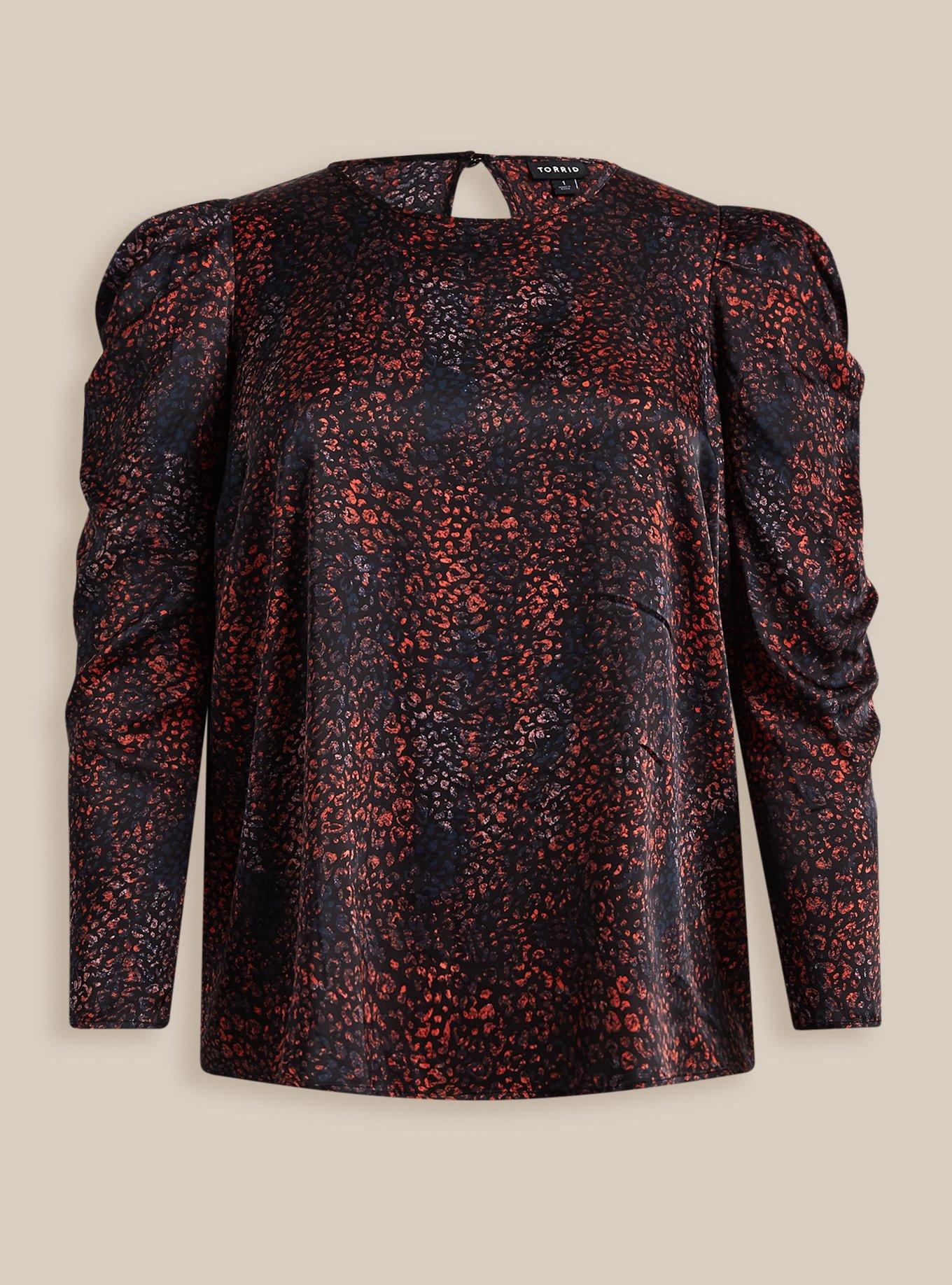 Plus Size - Satin Puff Long Sleeve Top - Torrid