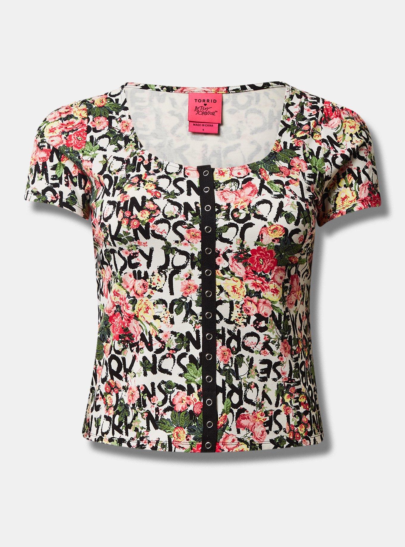 Plus Size - Betsey Johnson Light Weight Ponte Snap Front Top - Torrid