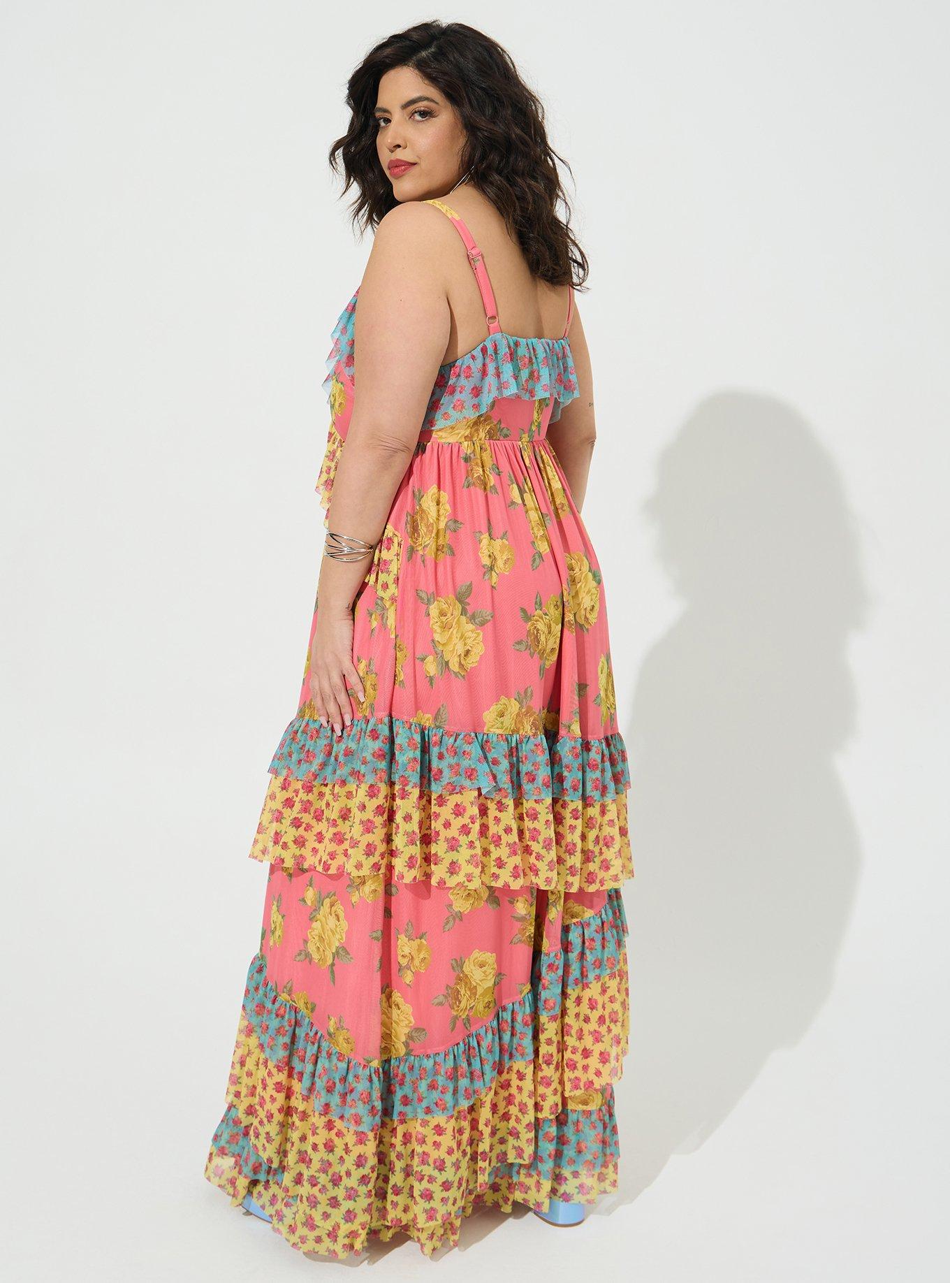 Plus Size - Betsey Johnson Maxi Mesh Ruffle Dress - Torrid