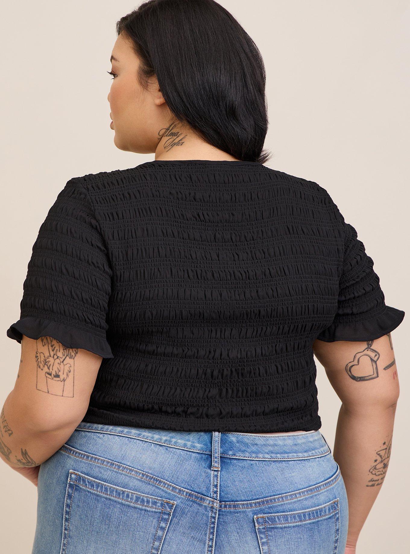 Plus Size - Chiffon Smocked Crop Top - Torrid