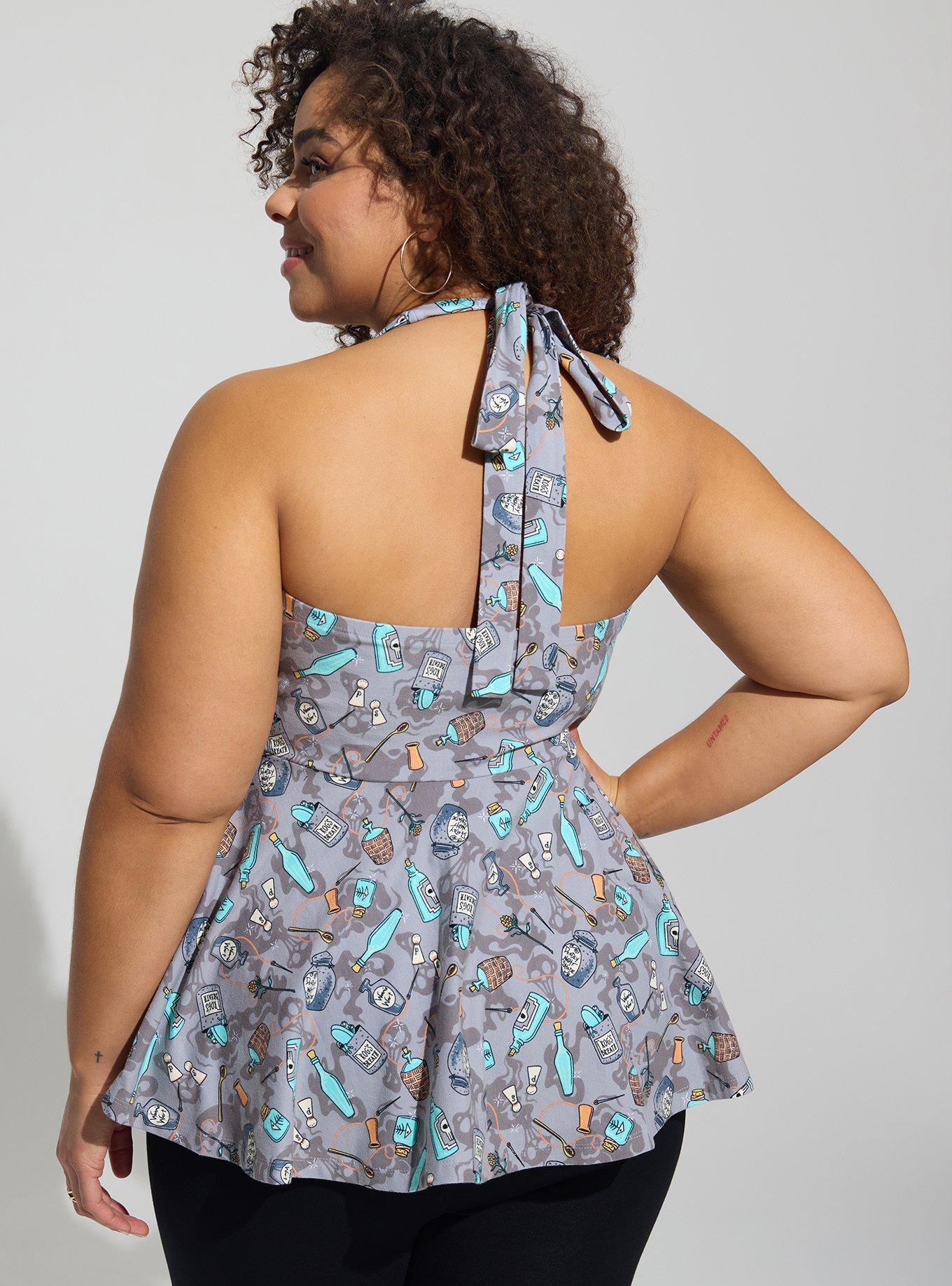 Plus Size - Disney Nightmare Before Christmas Foxy Halter Peplum Top ...