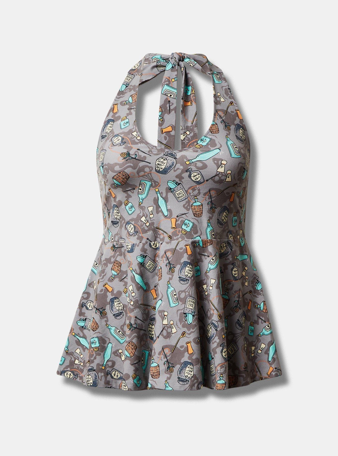 Plus Size - Disney Nightmare Before Christmas Foxy Halter Peplum Top ...