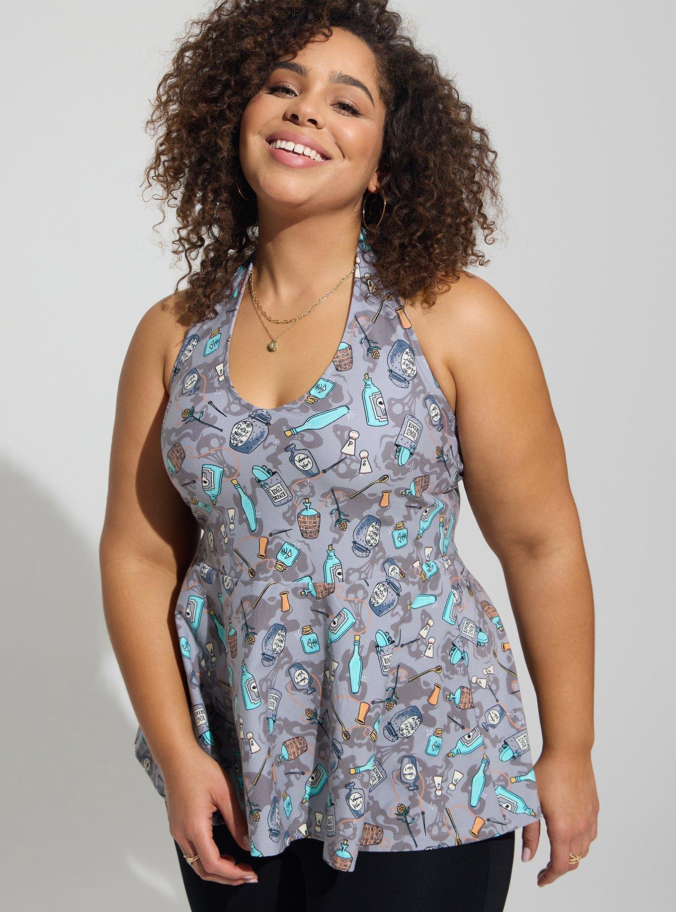 Plus Size - Disney Nightmare Before Christmas Foxy Halter Peplum Top ...
