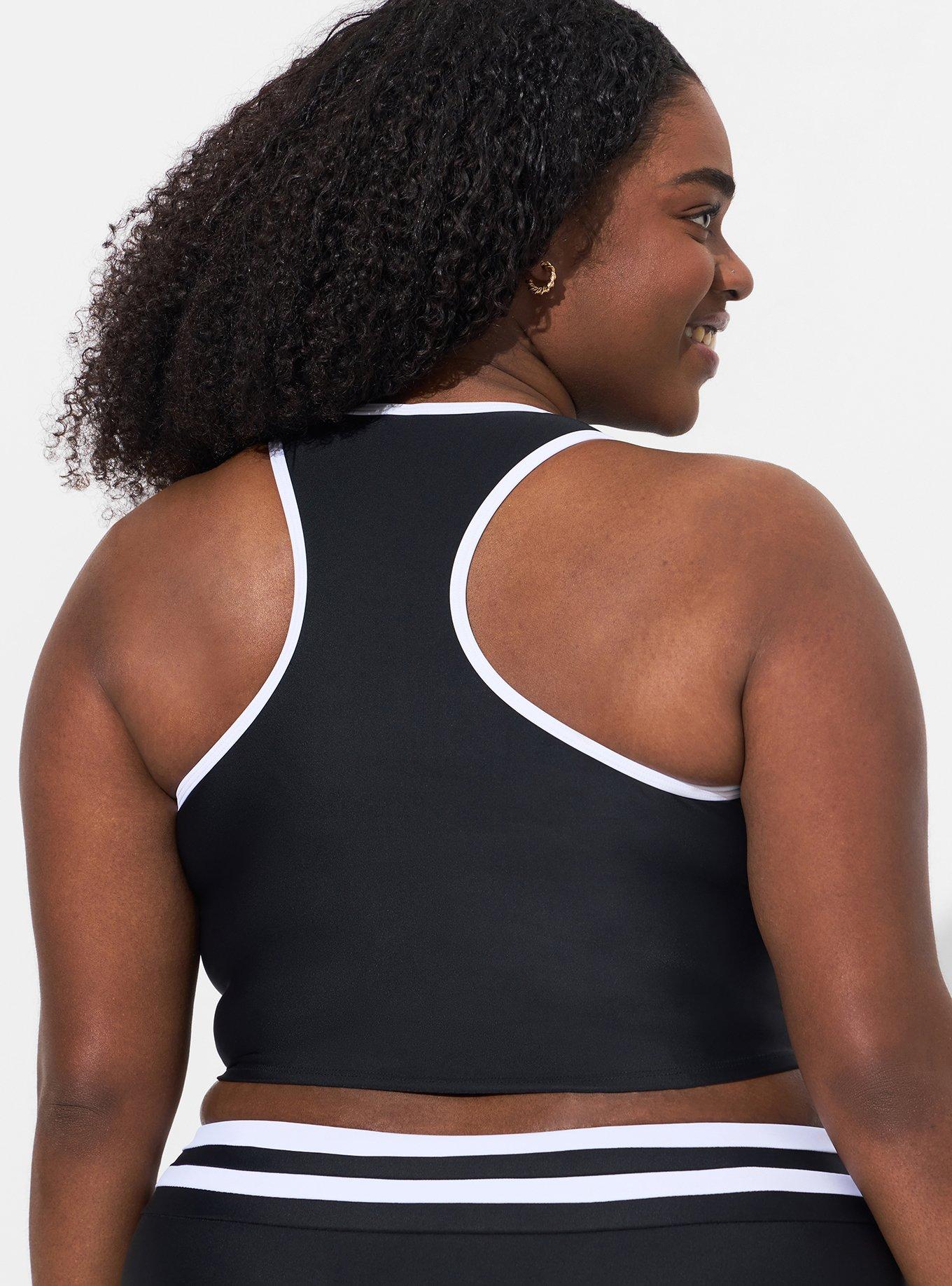 Plus Size - Wireless Color Banding High Neck Tankini - Torrid