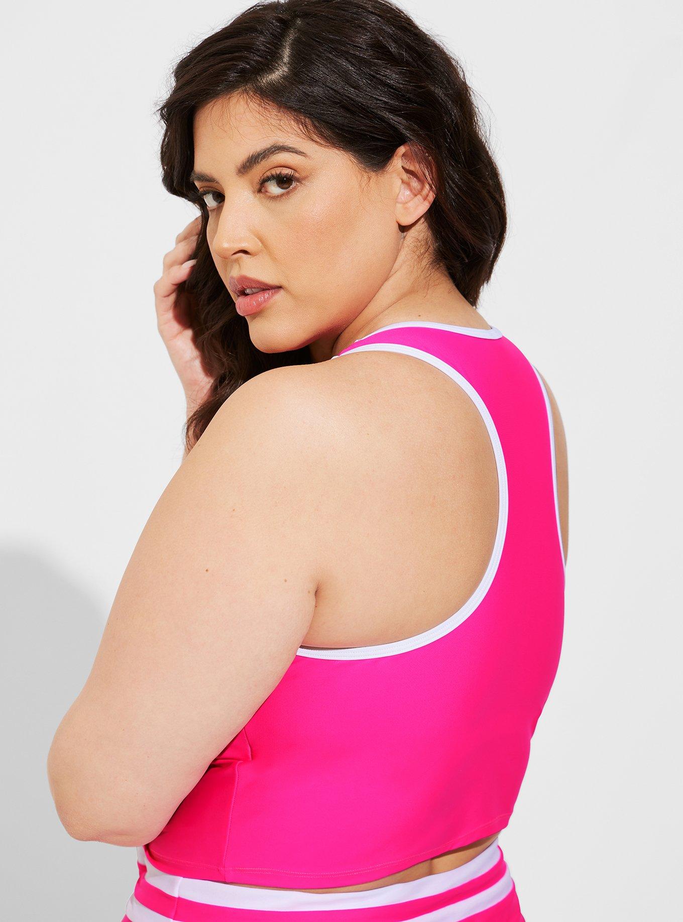 Plus Size - Wireless Color Banding High Neck Tankini - Torrid