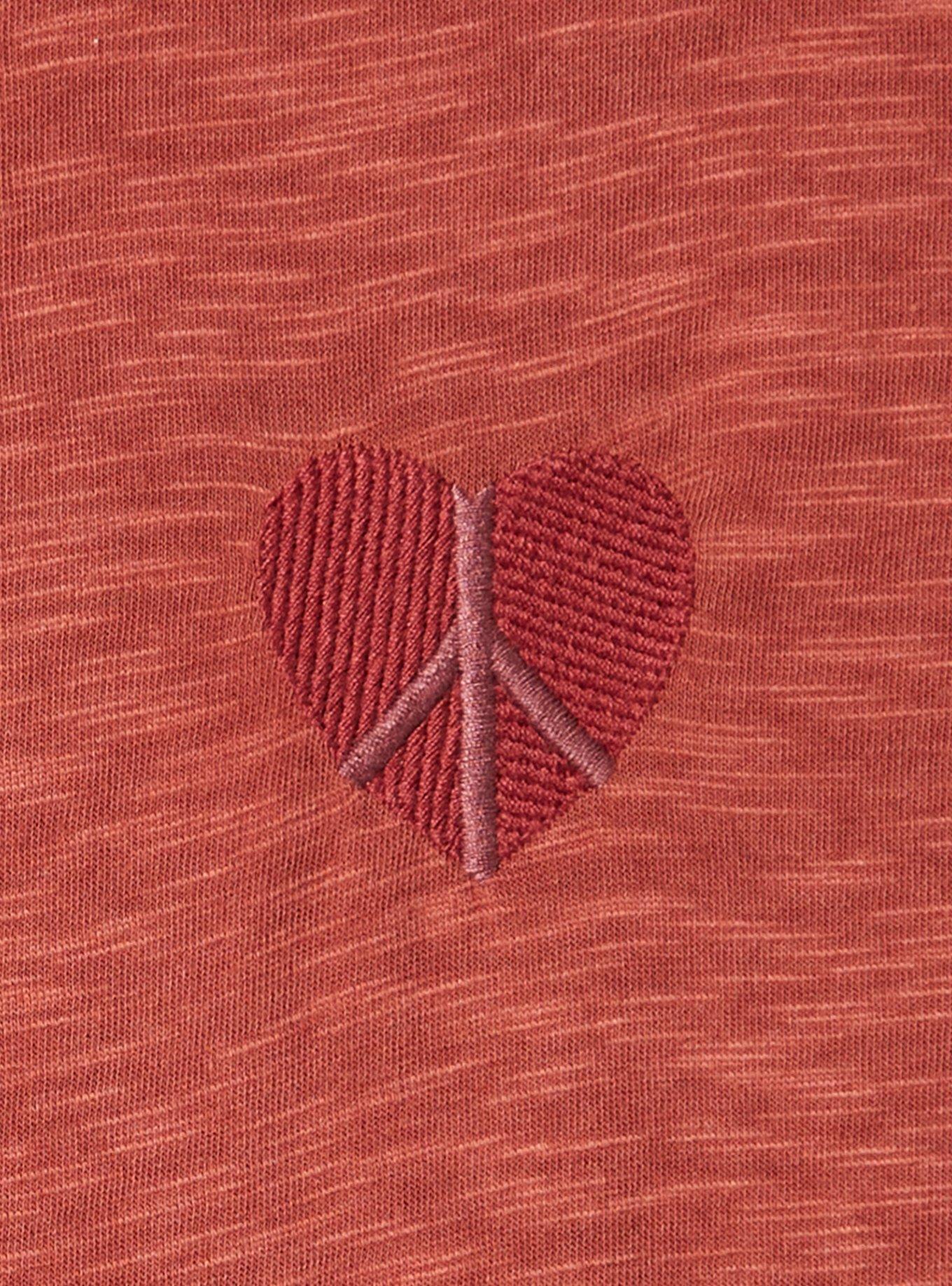 Plus Size - Peace Heart Vintage Crew Neck Embroidery Tee - Torrid