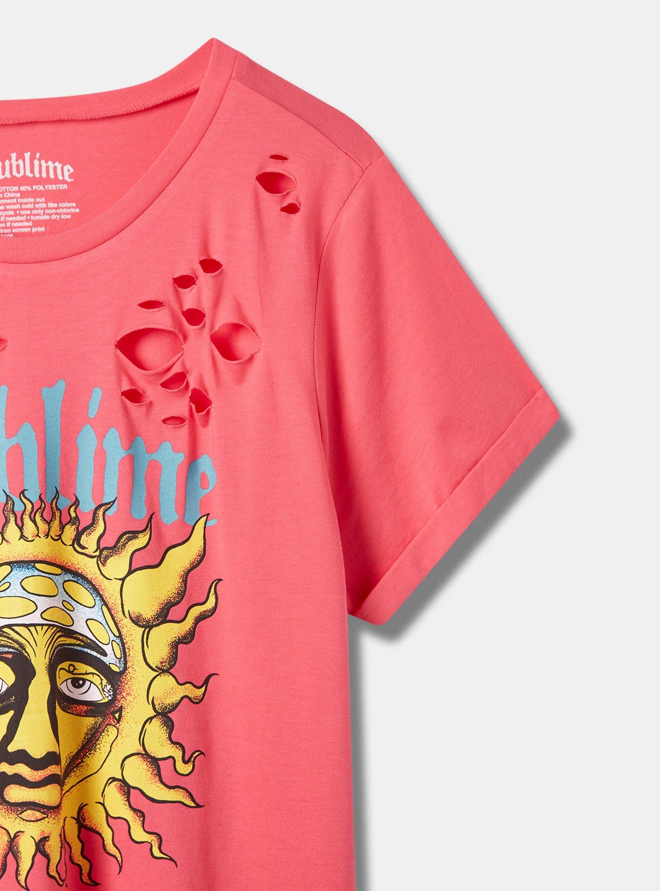 Plus Size - Sublime Relax Fit Cotton Distressed Tunic Tee - Torrid