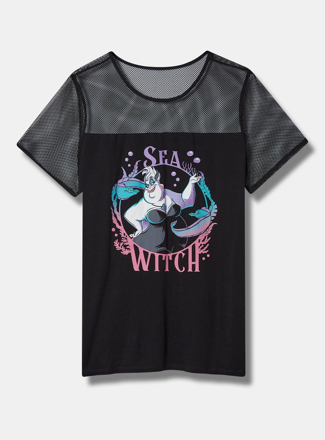 Plus Size - Disney The Little Mermaid Ursula Classic Fit Fishnet Yoke ...
