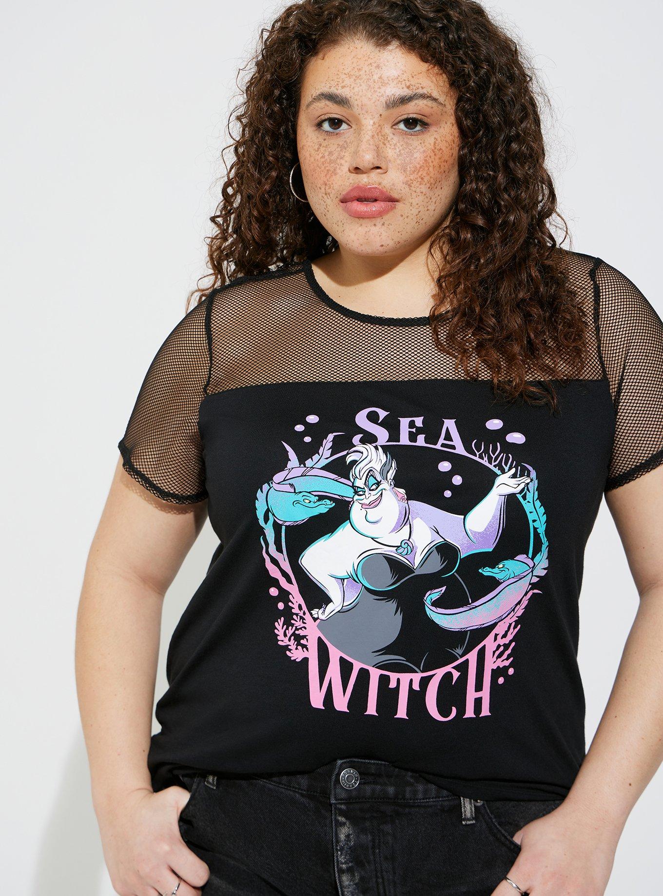 Plus Size - Disney The Little Mermaid Ursula Classic Fit Fishnet Yoke ...