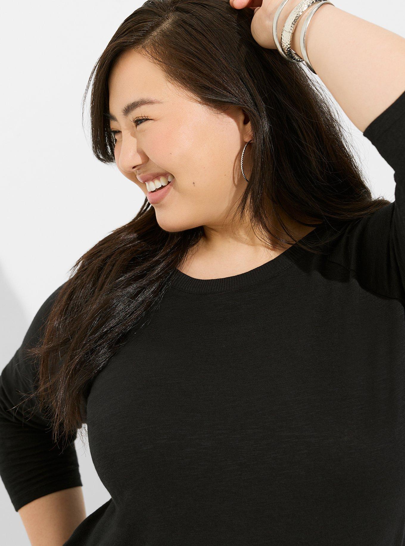 Plus Size - Classic Fit Super Soft Slub Crew Raglan Tee - Torrid