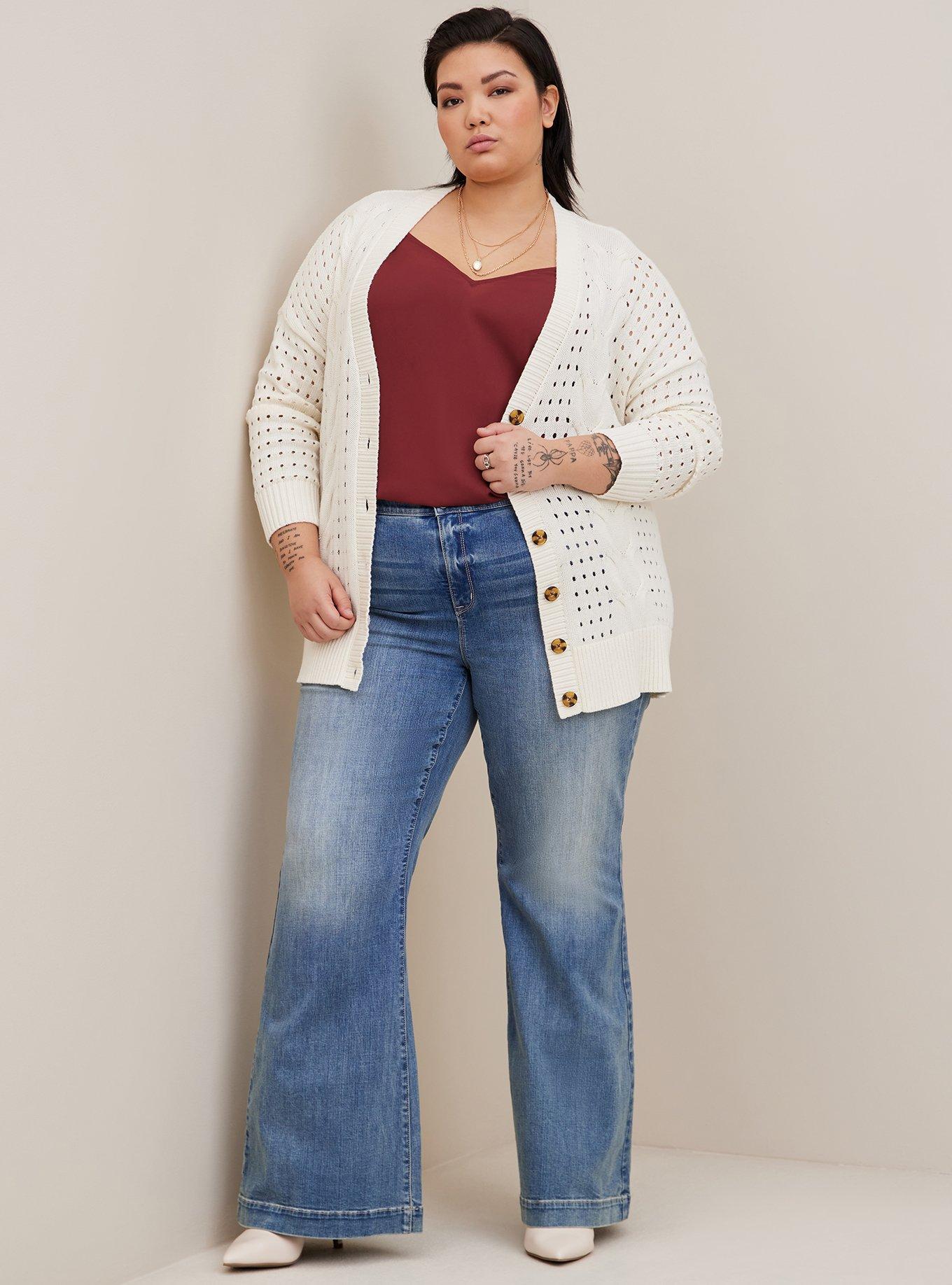 Plus Size - Cable Boyfriend Cardigan Sweater - Torrid