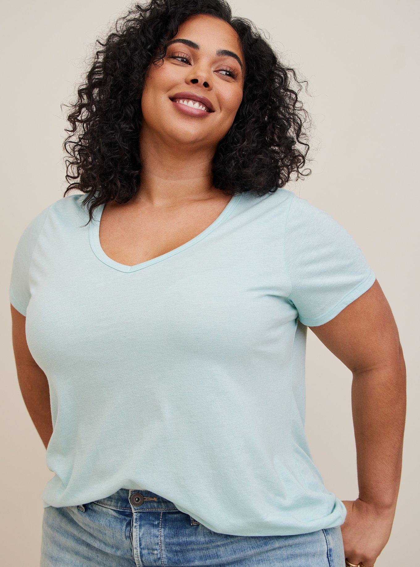 Plus Size - Girlfriend Signature Jersey V-Neck Tee - Torrid