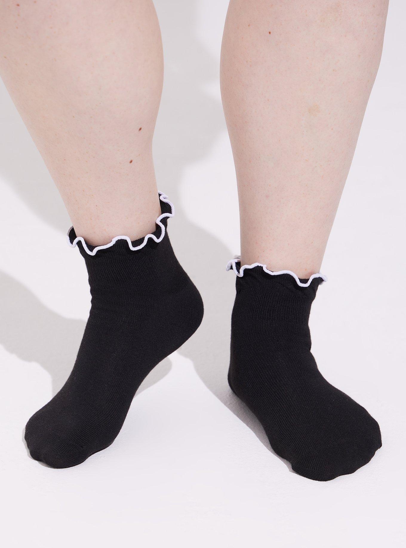 Plus Size - 2 Pk Ruffle Shortie Socks - Torrid