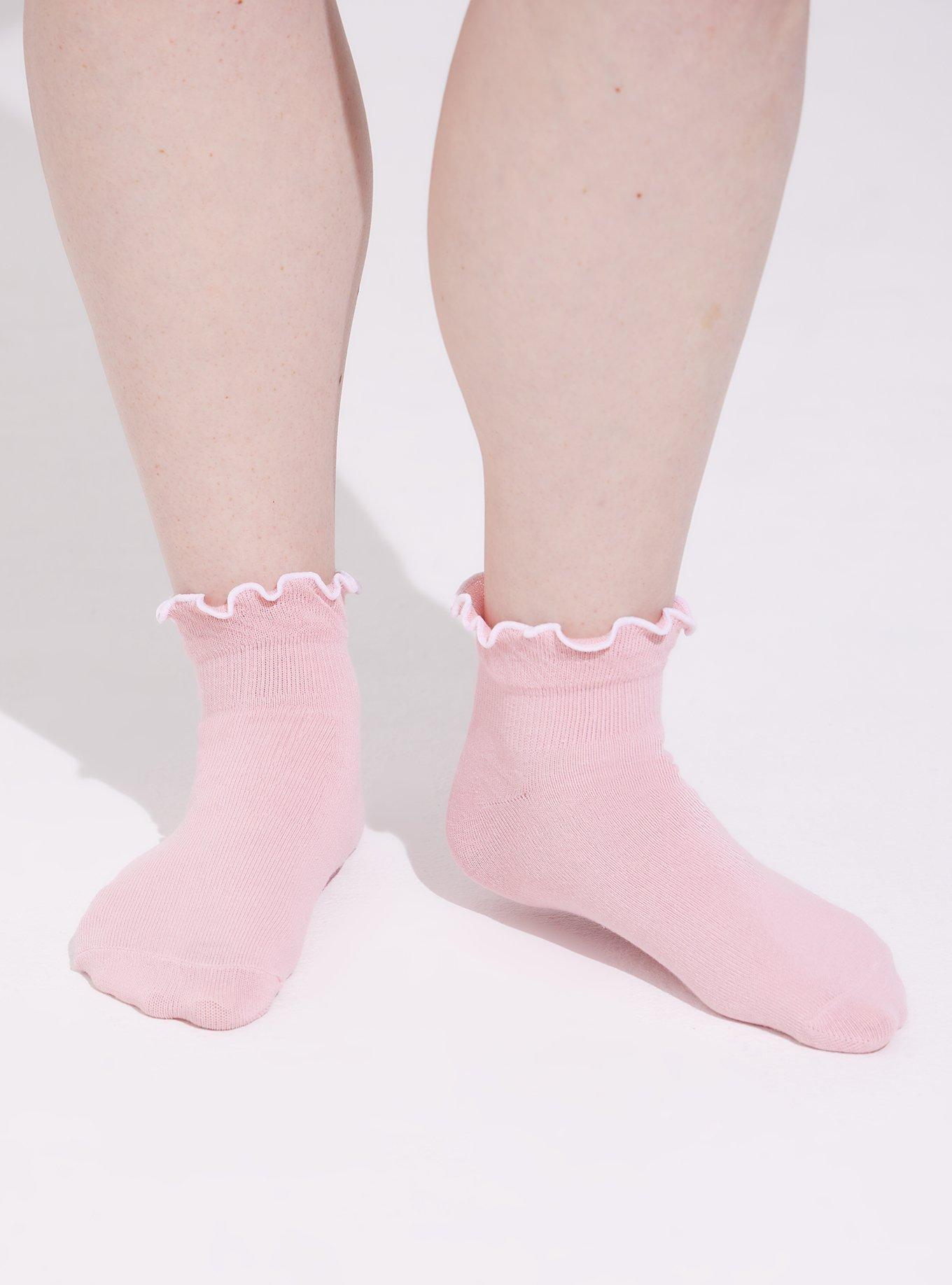 Plus Size - 2 Pk Ruffle Shortie Socks - Torrid