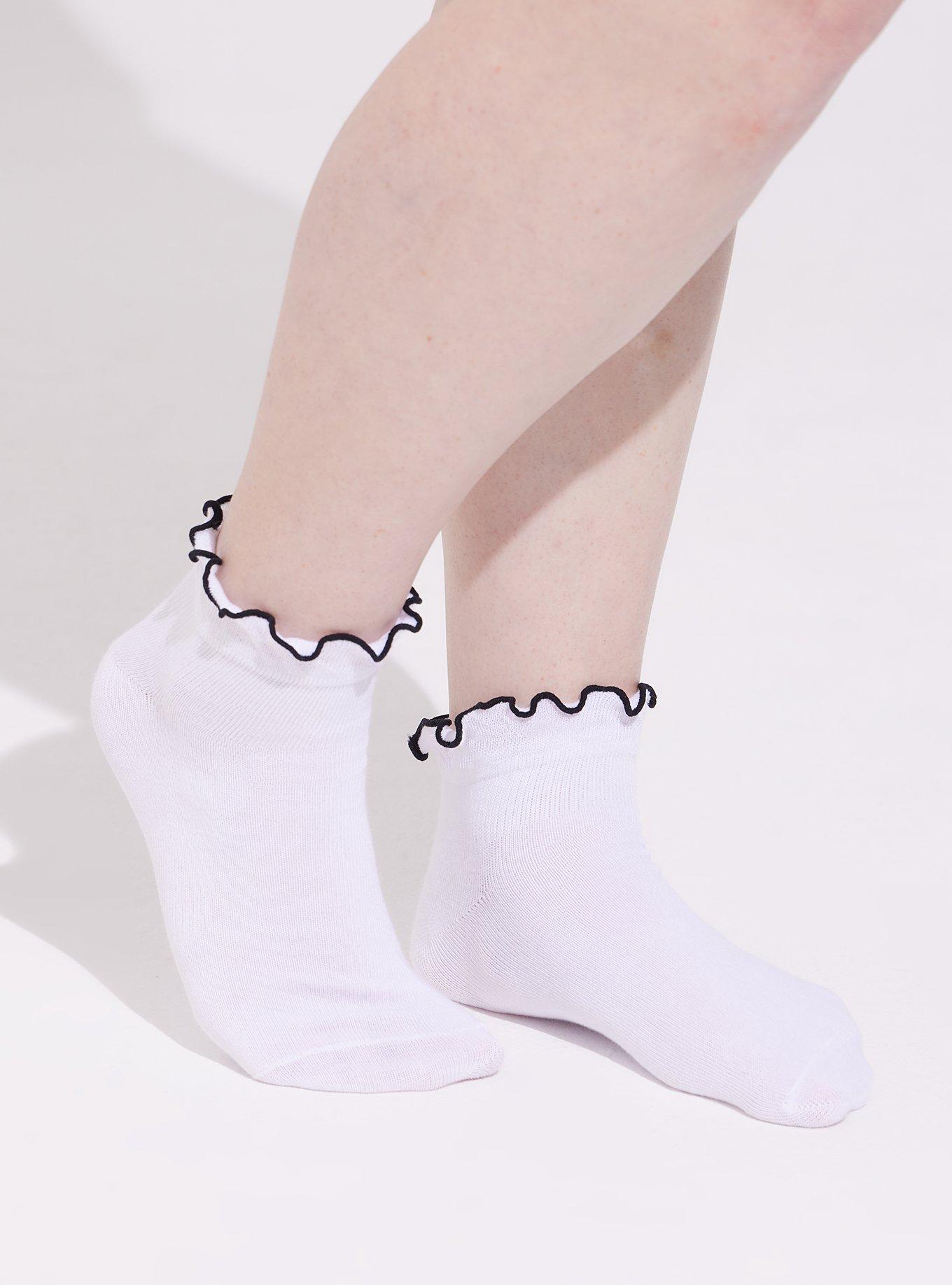 Plus Size - 2 Pk Ruffle Shortie Socks - Torrid