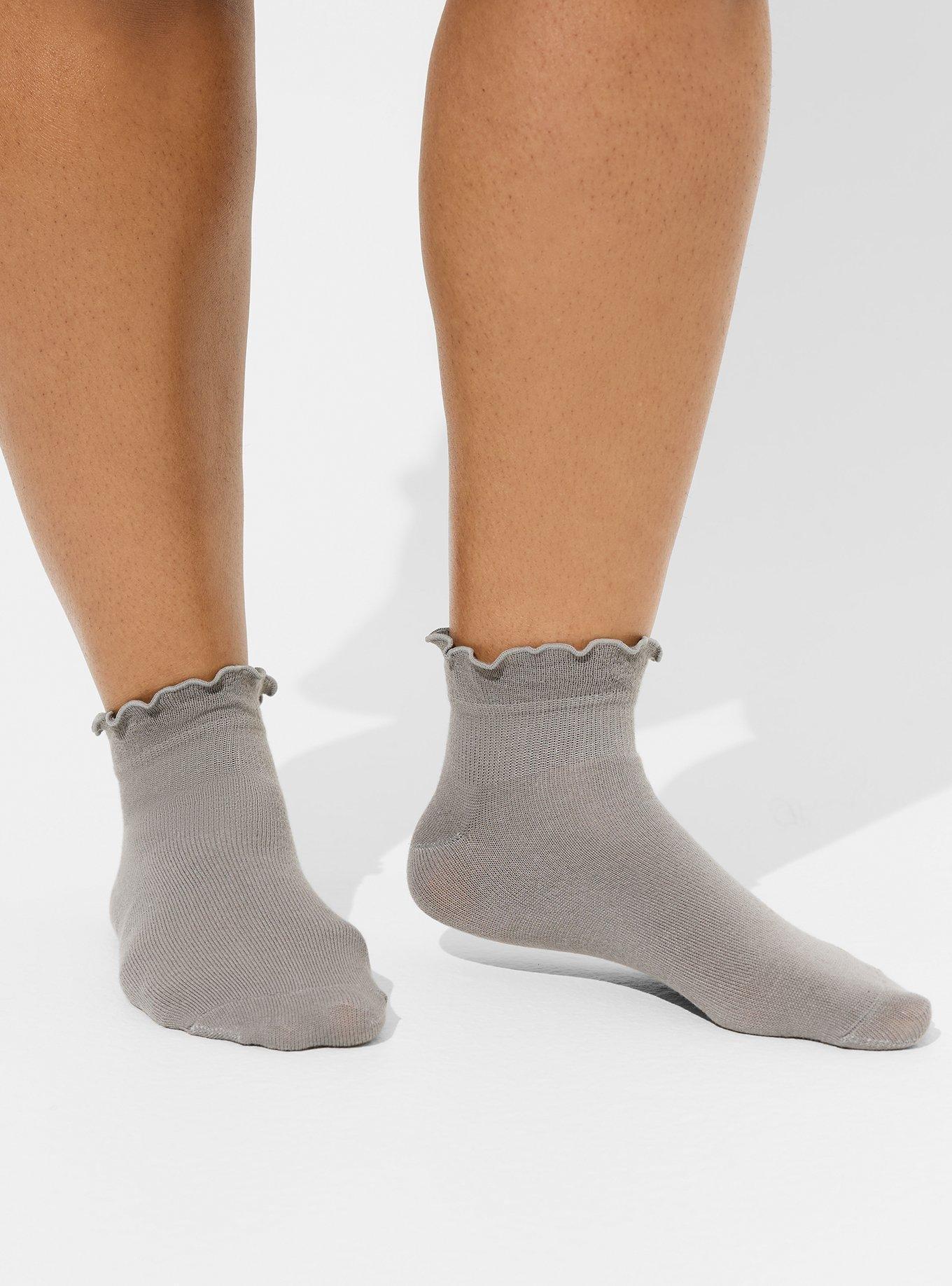 Plus Size - 2 Pk Ruffle Shortie Socks - Torrid