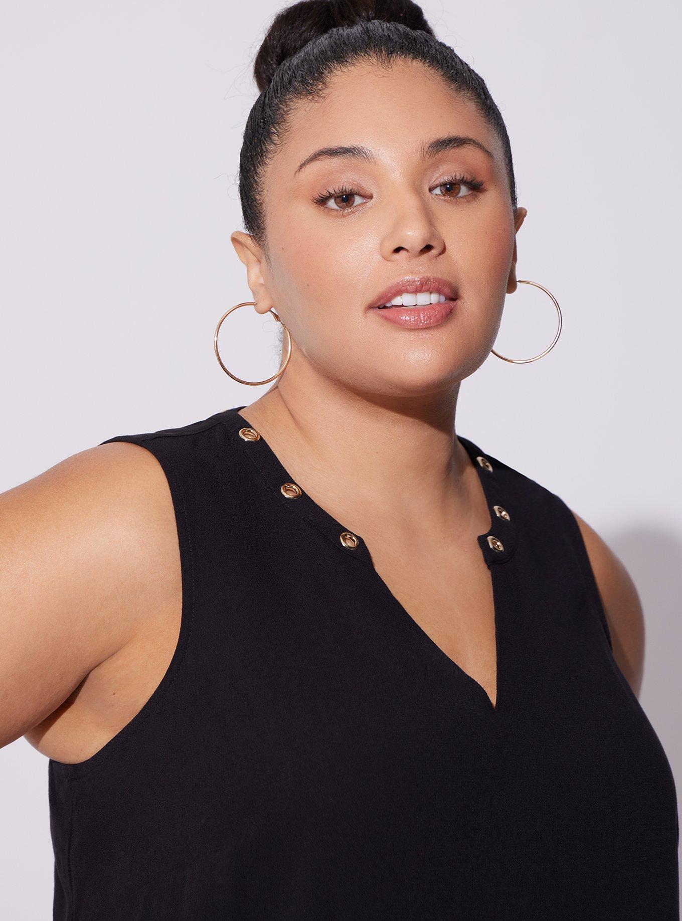 Plus Size - Rayon Crepe Grommet Tank - Torrid