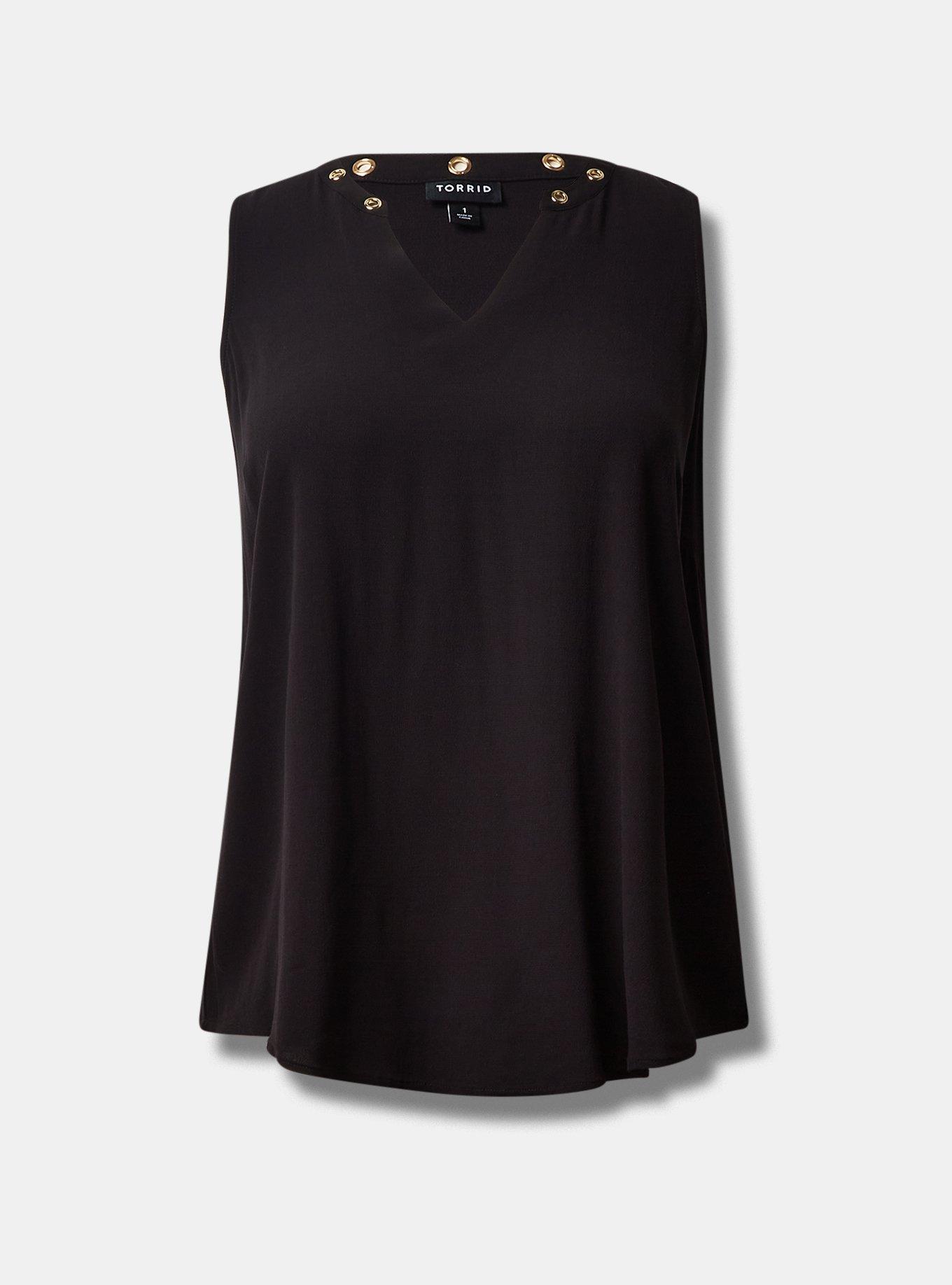 Plus Size - Rayon Crepe Grommet Tank - Torrid