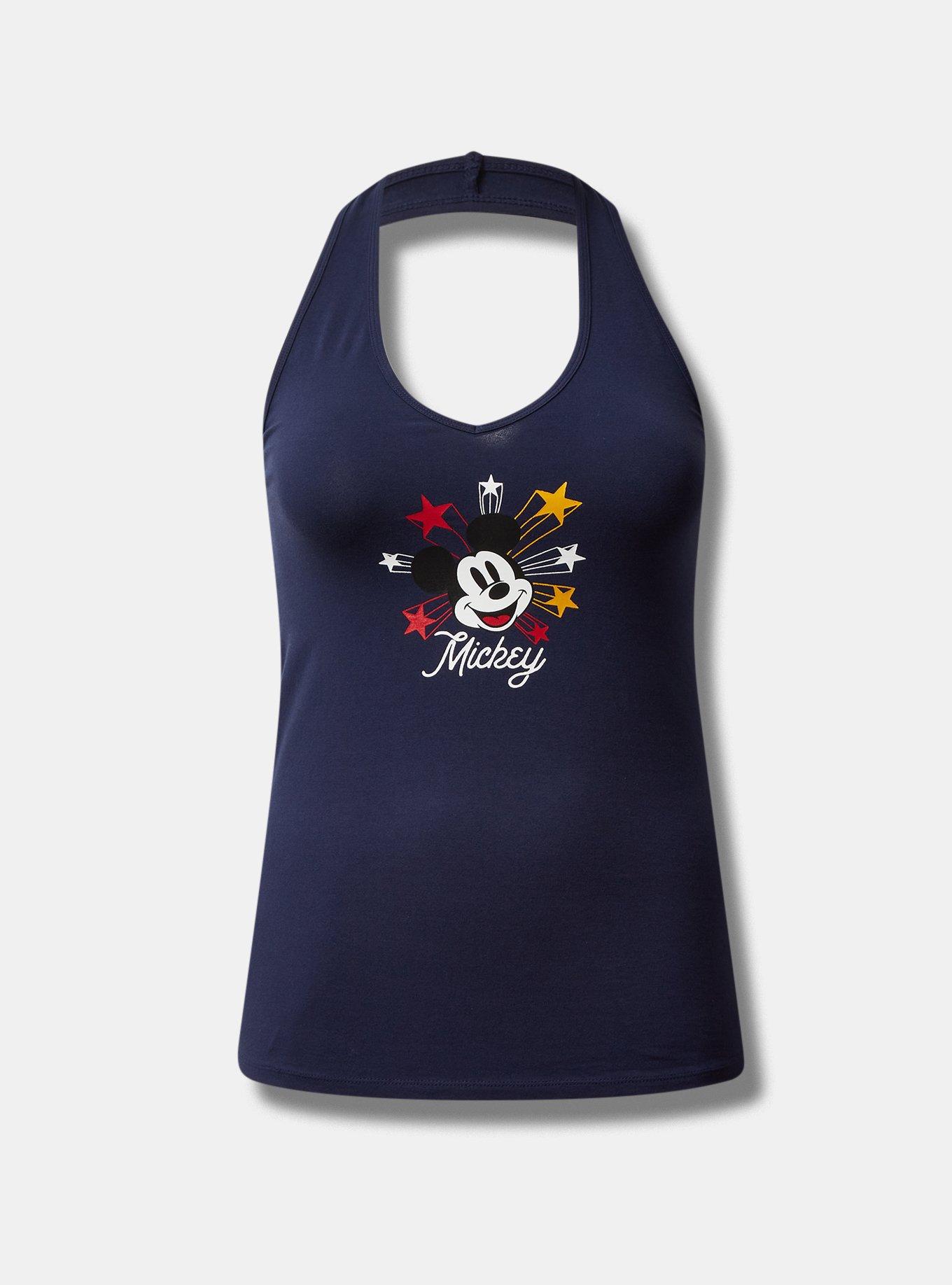 Plus Size - Disney Americana Mickey Mouse Foxy Sleeveless Halter Top ...