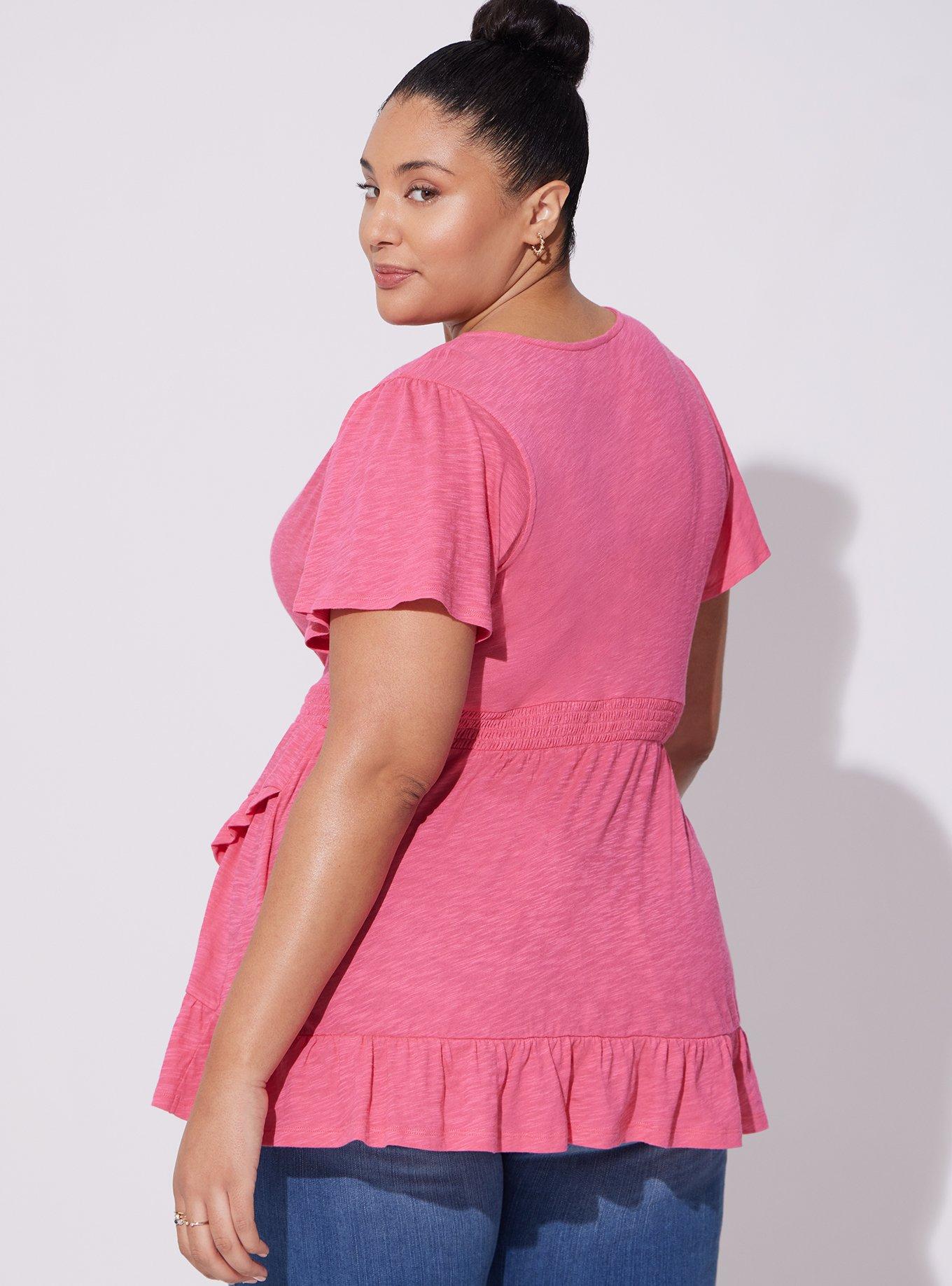 Plus Size - Cotton Modal Surplice Faux Wrap Top - Torrid