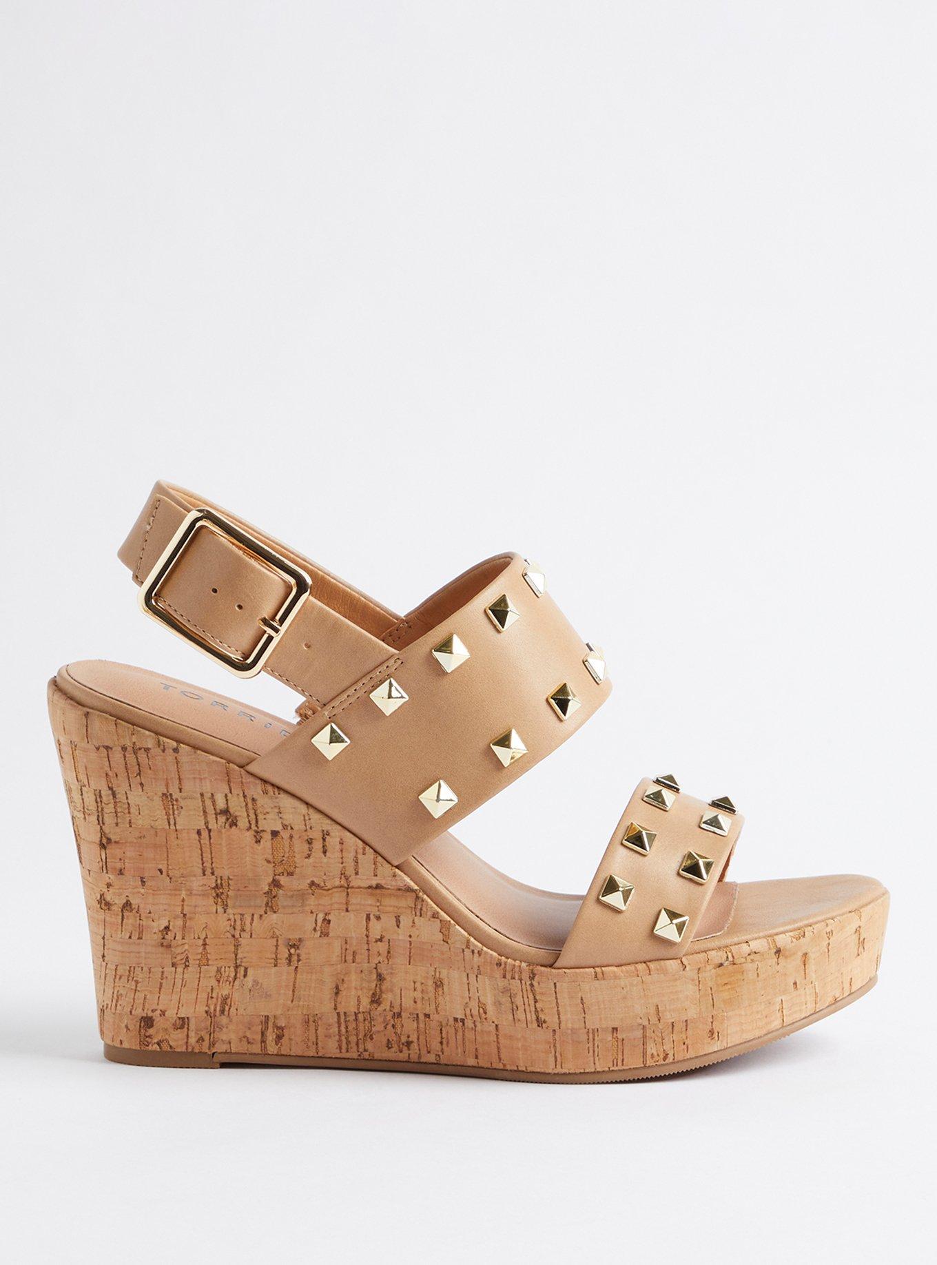 Plus Size - Studded Double Strap Platform Wedge (WW) - Torrid