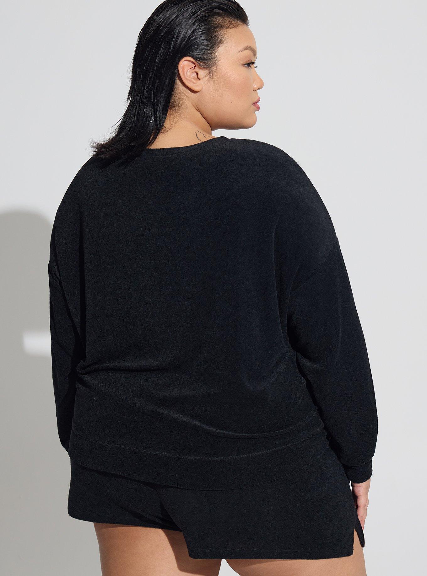 Plus Size - Terry Cloth Long Sleeve Beach Sweatshirt - Torrid