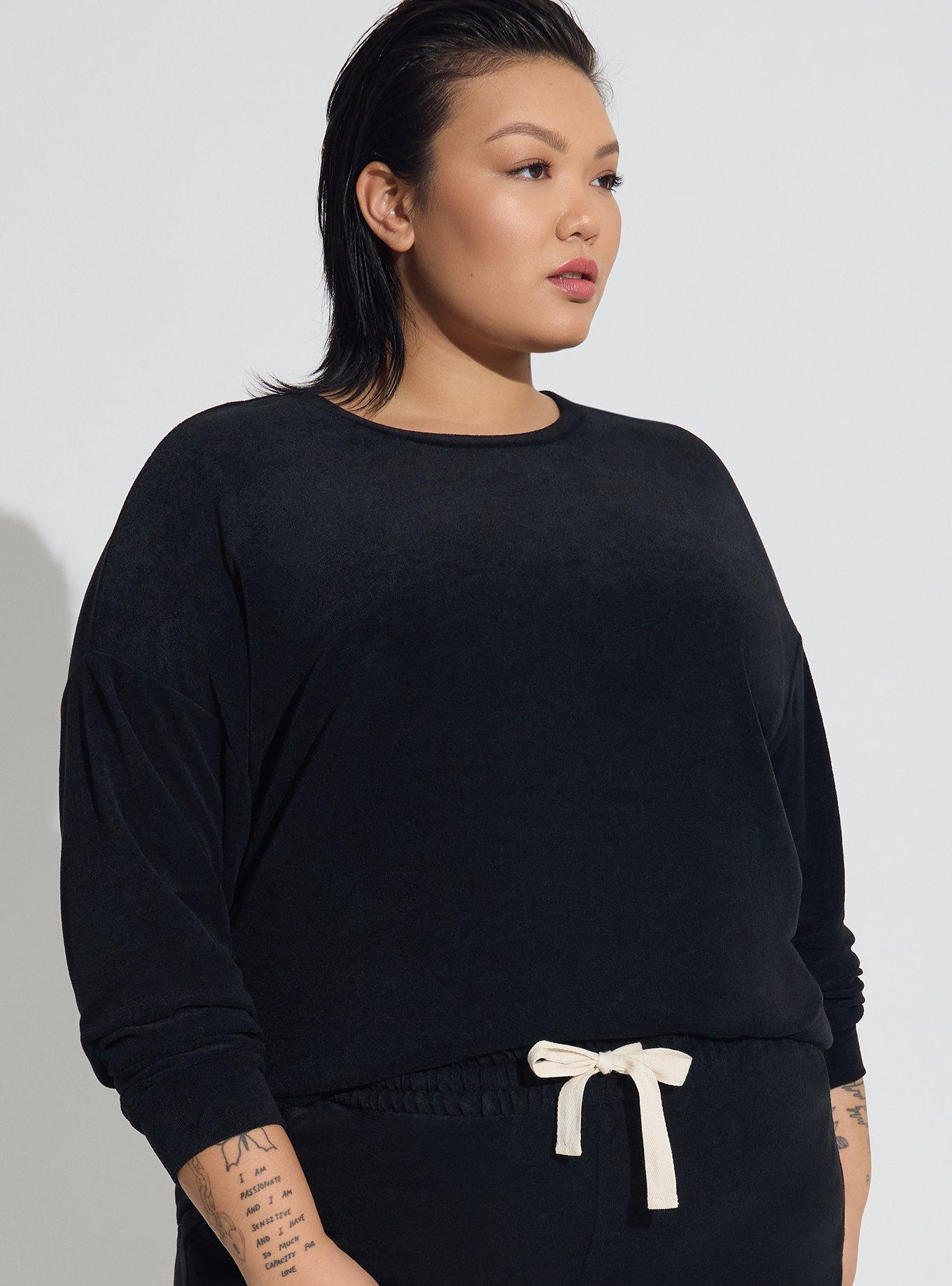 Plus Size - Terry Cloth Long Sleeve Beach Sweatshirt - Torrid