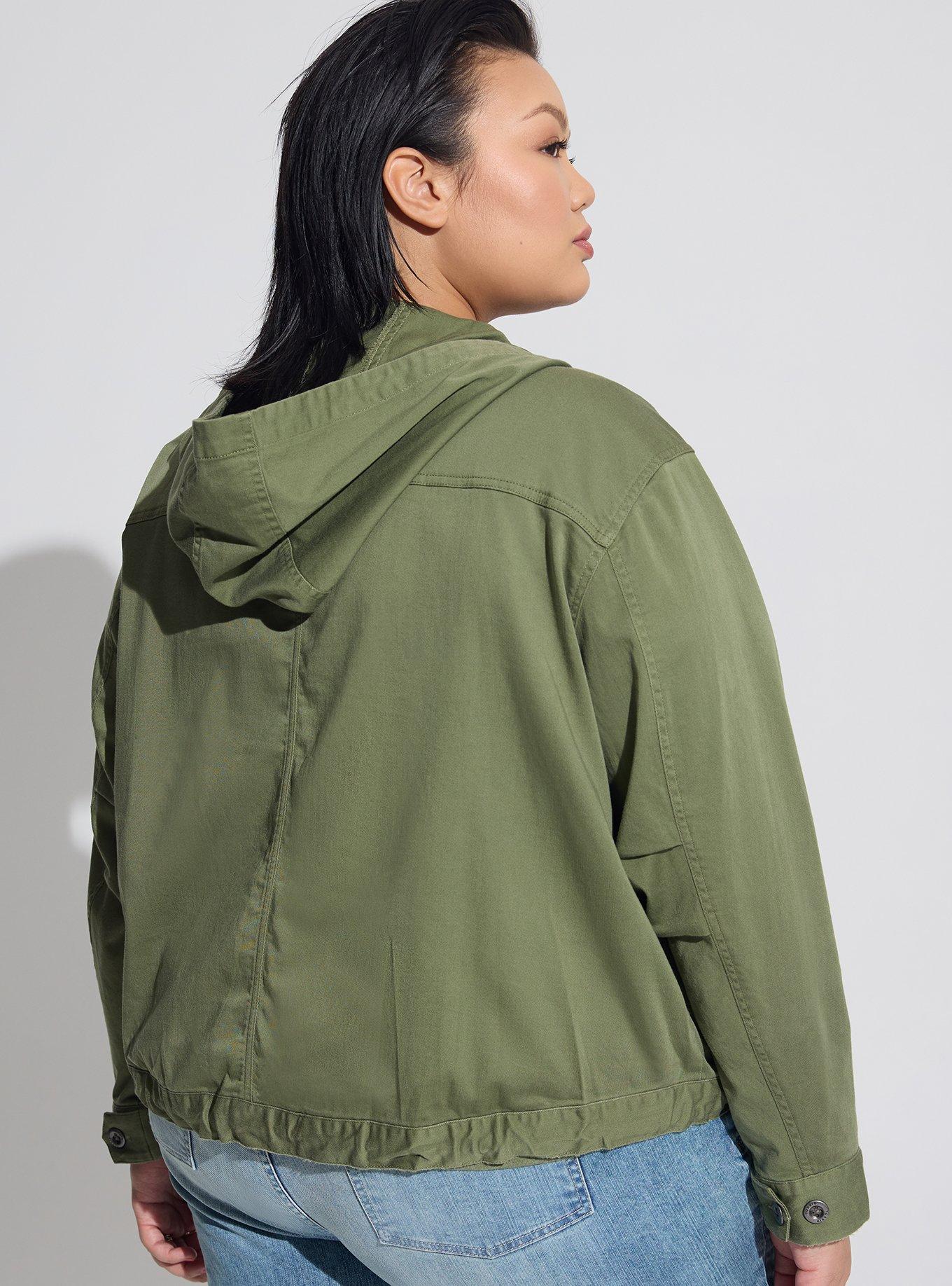 Plus Size - Rayon Twill Cropped Utility Jacket - Torrid