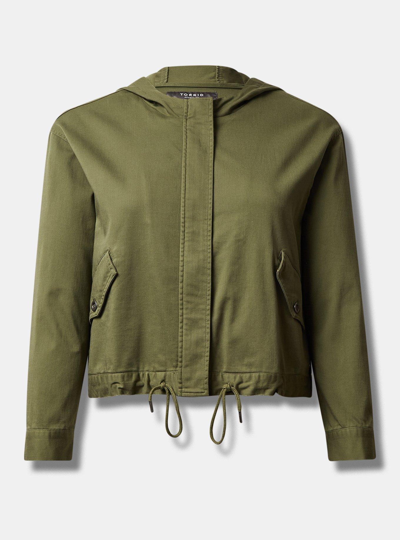 Plus Size - Rayon Twill Cropped Utility Jacket - Torrid