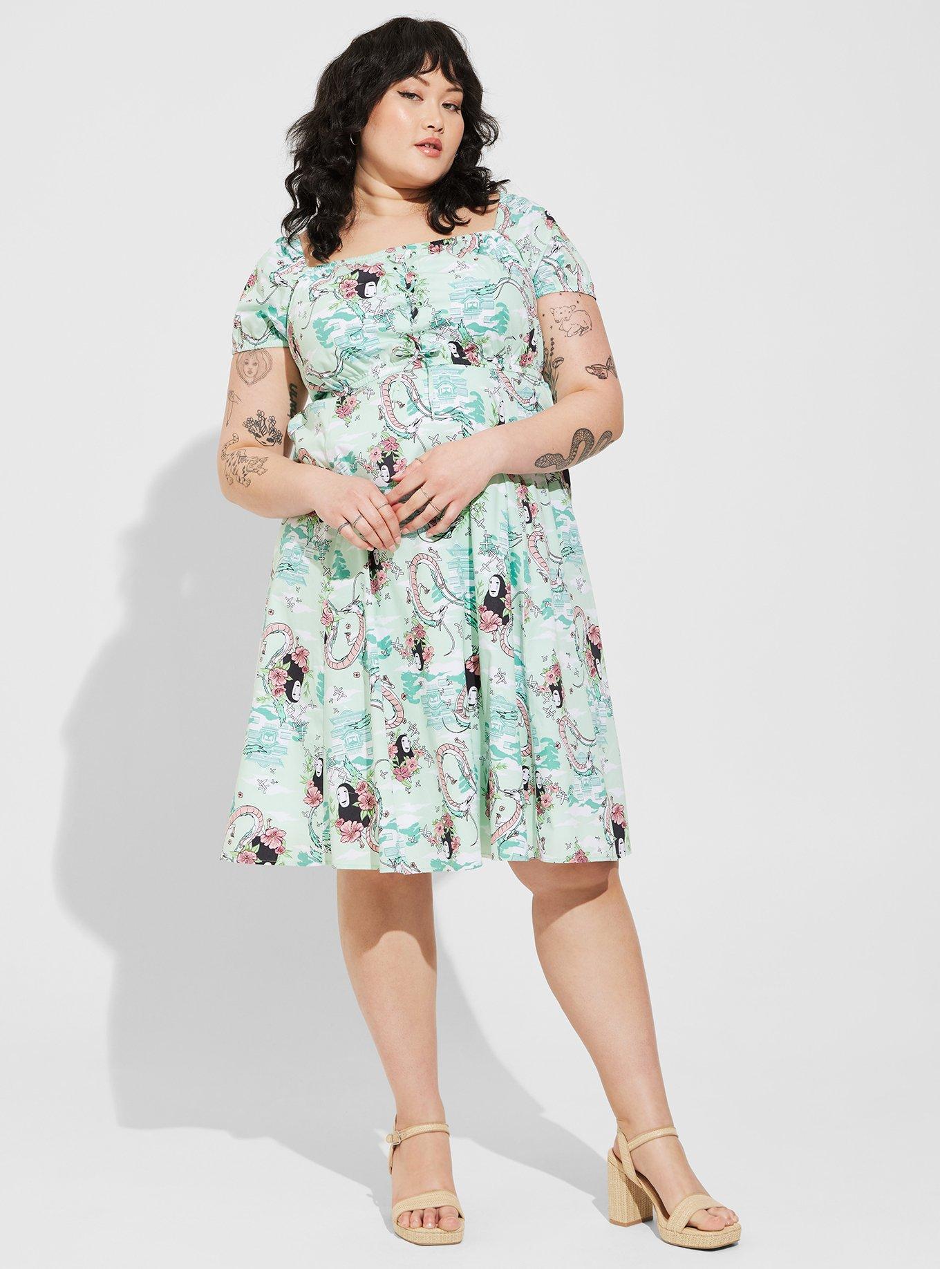 Plus Size - Studio Ghibli Spirited Away Mini Grommet Skater Dress - Torrid