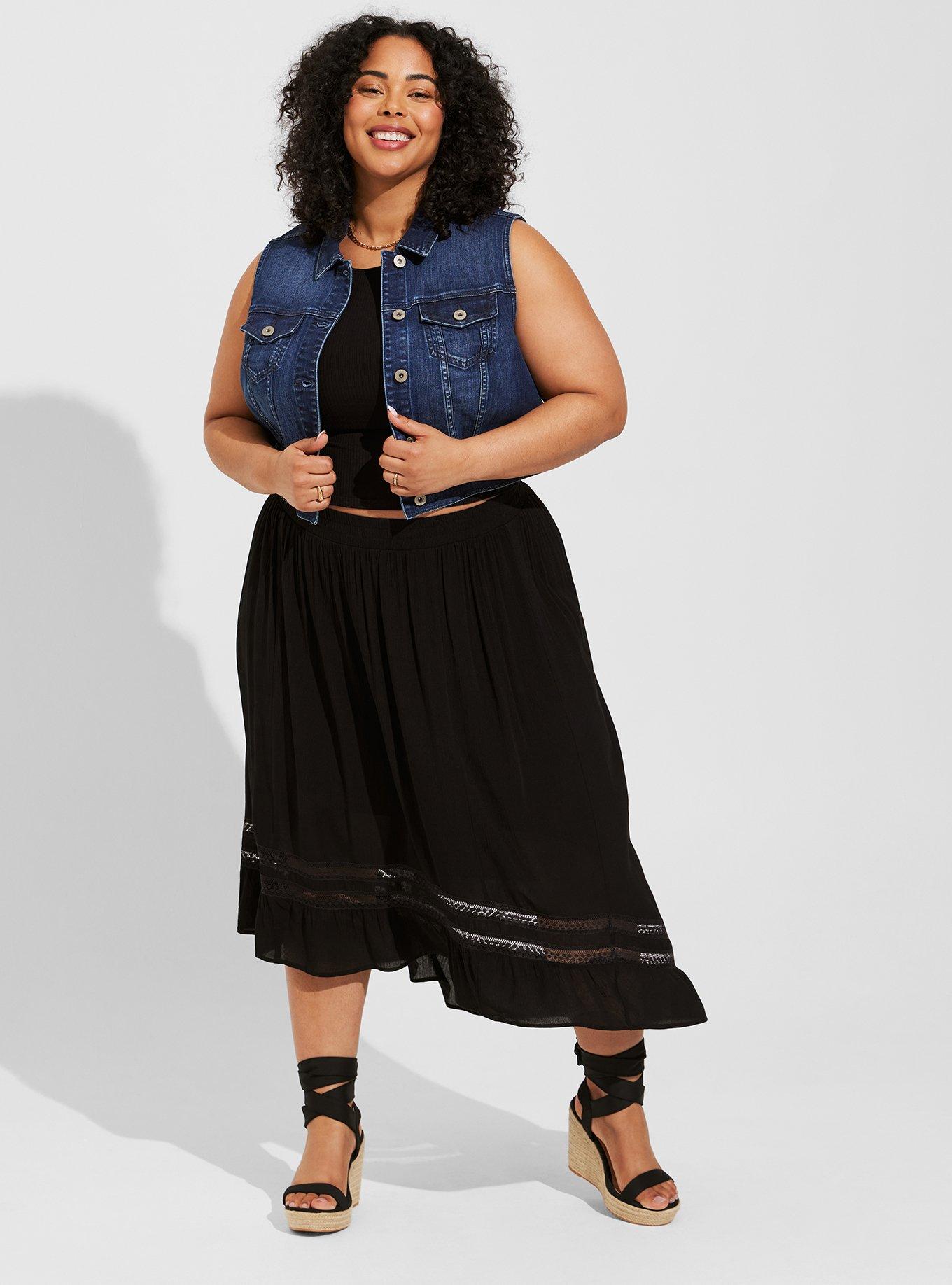 Plus Size - Denim Crop Vest - Torrid