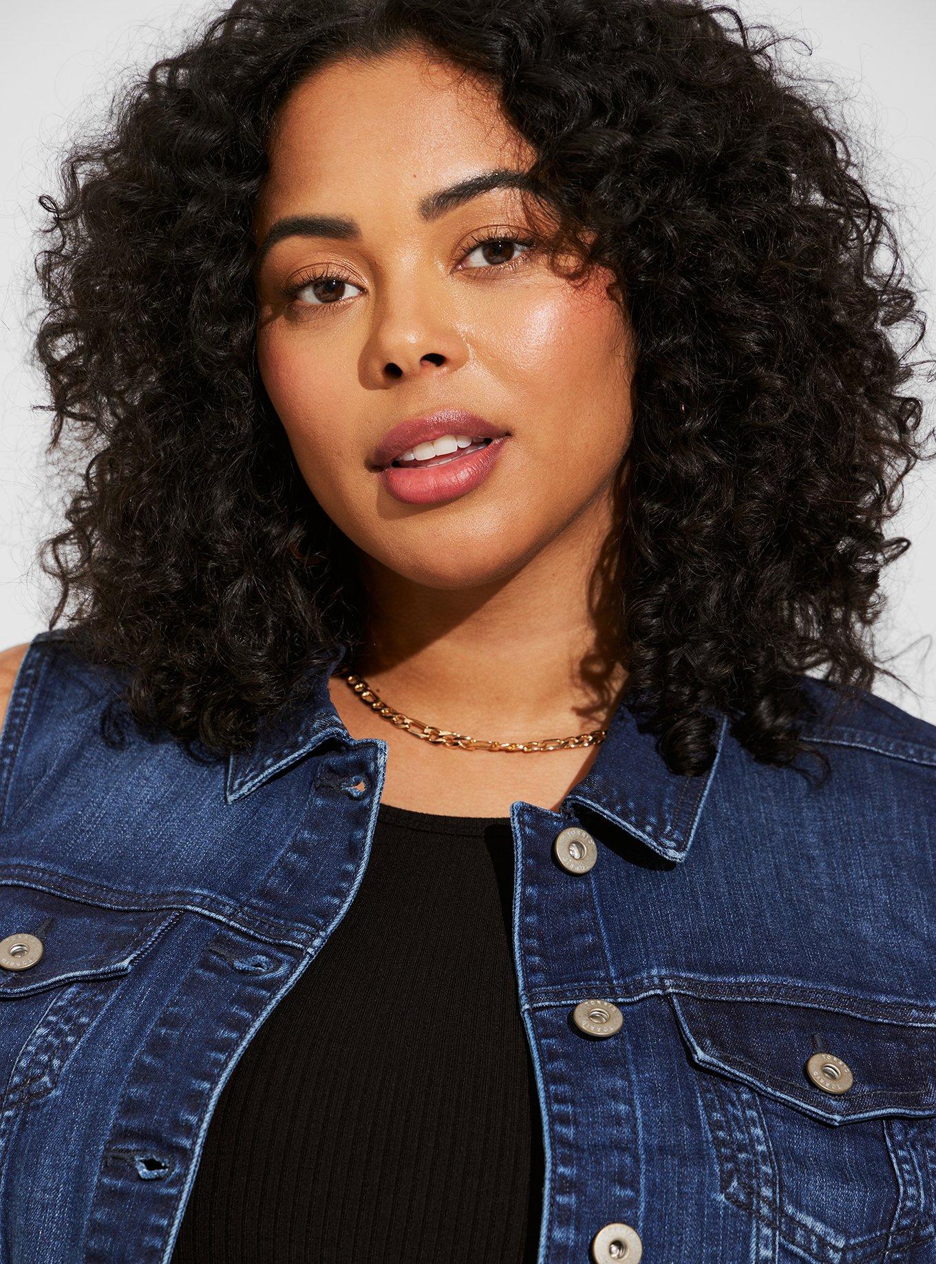 Plus Size - Denim Crop Vest - Torrid