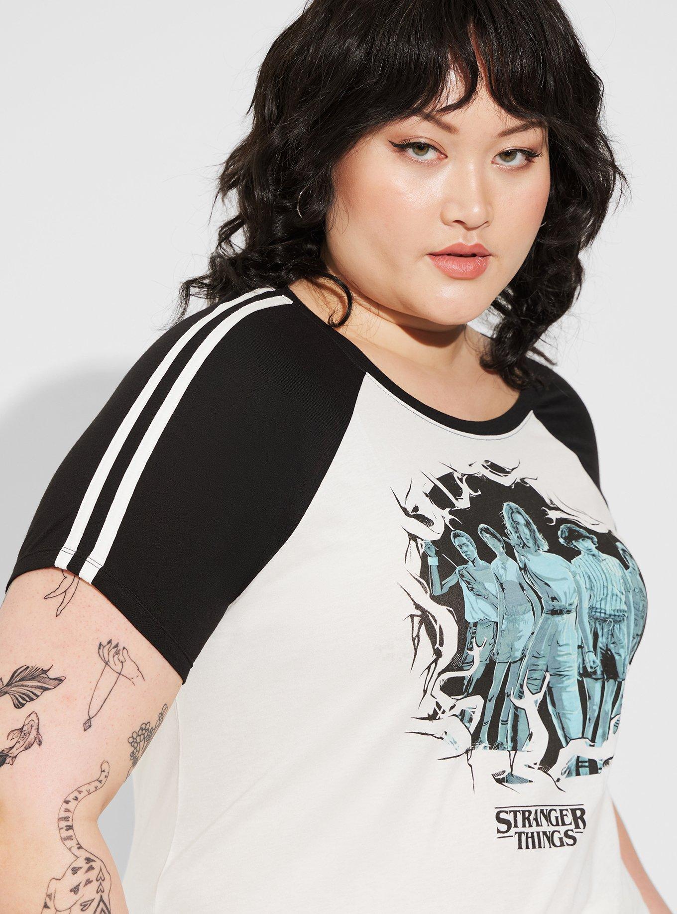 Plus Size - Netflix Stranger Things Classic Fit Crew Neck Striped ...