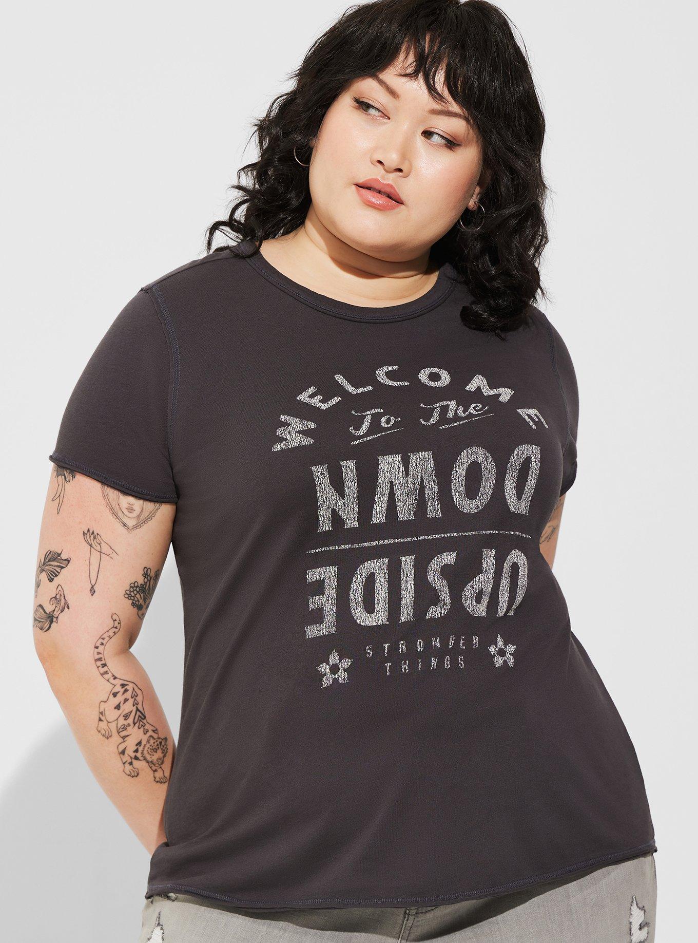 Plus Size - Netflix Stranger Things Upside Down Classic Fit Cotton Crew ...
