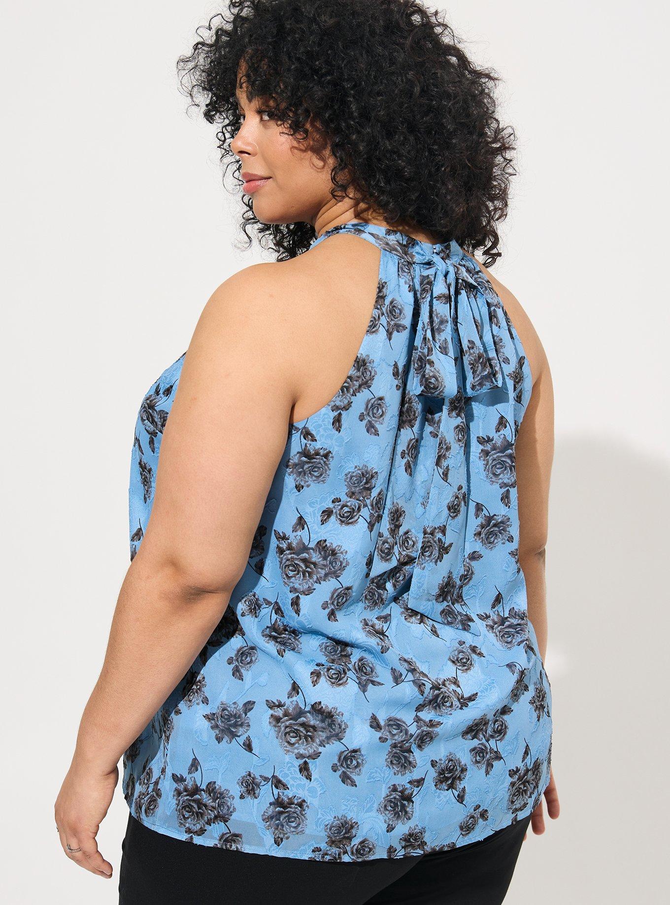 Plus Size - Clip Chiffon Mock Neck Halter - Torrid