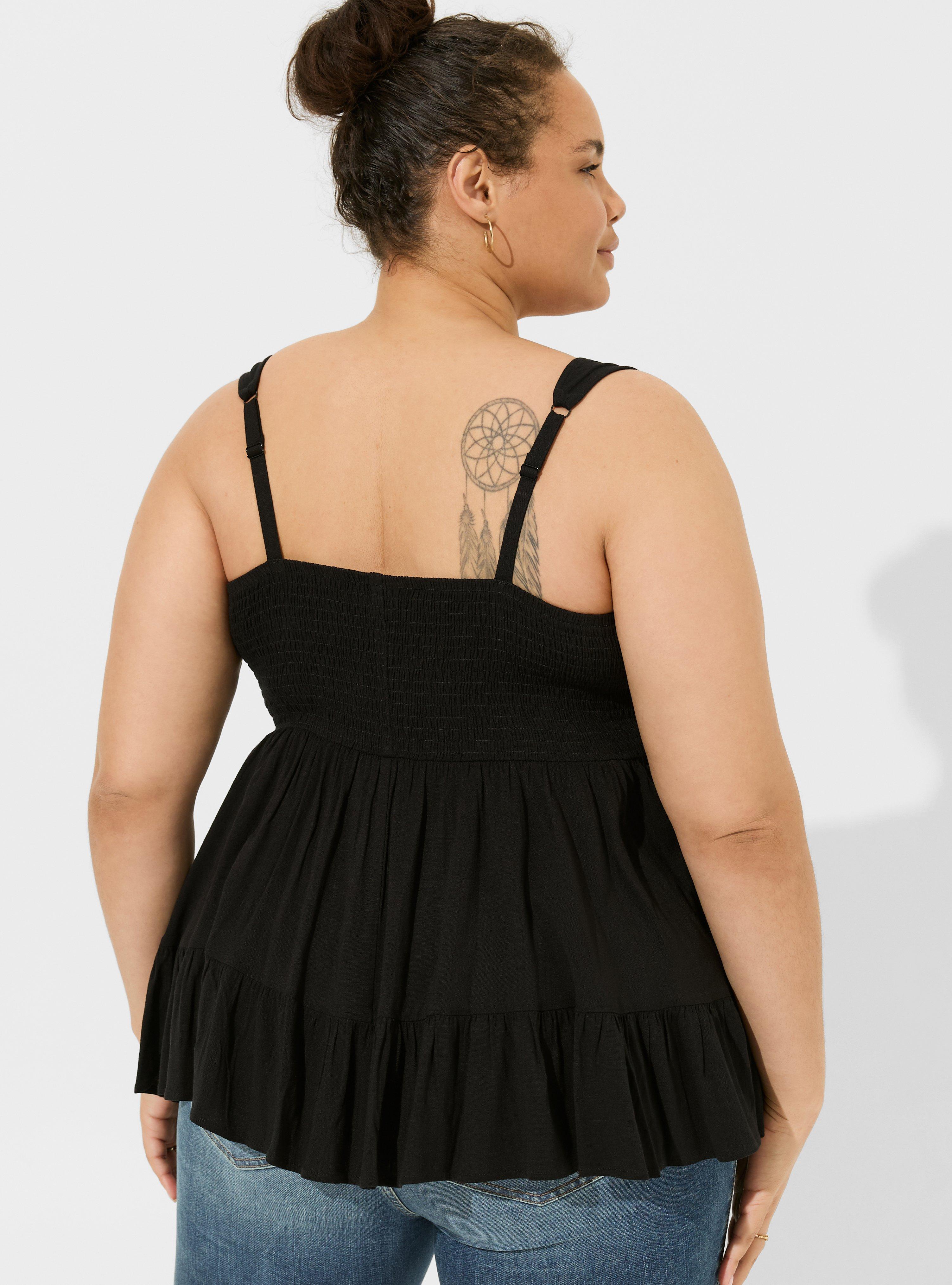 Plus Size - Fit And Flare Rayon Slub Corset Tank - Torrid